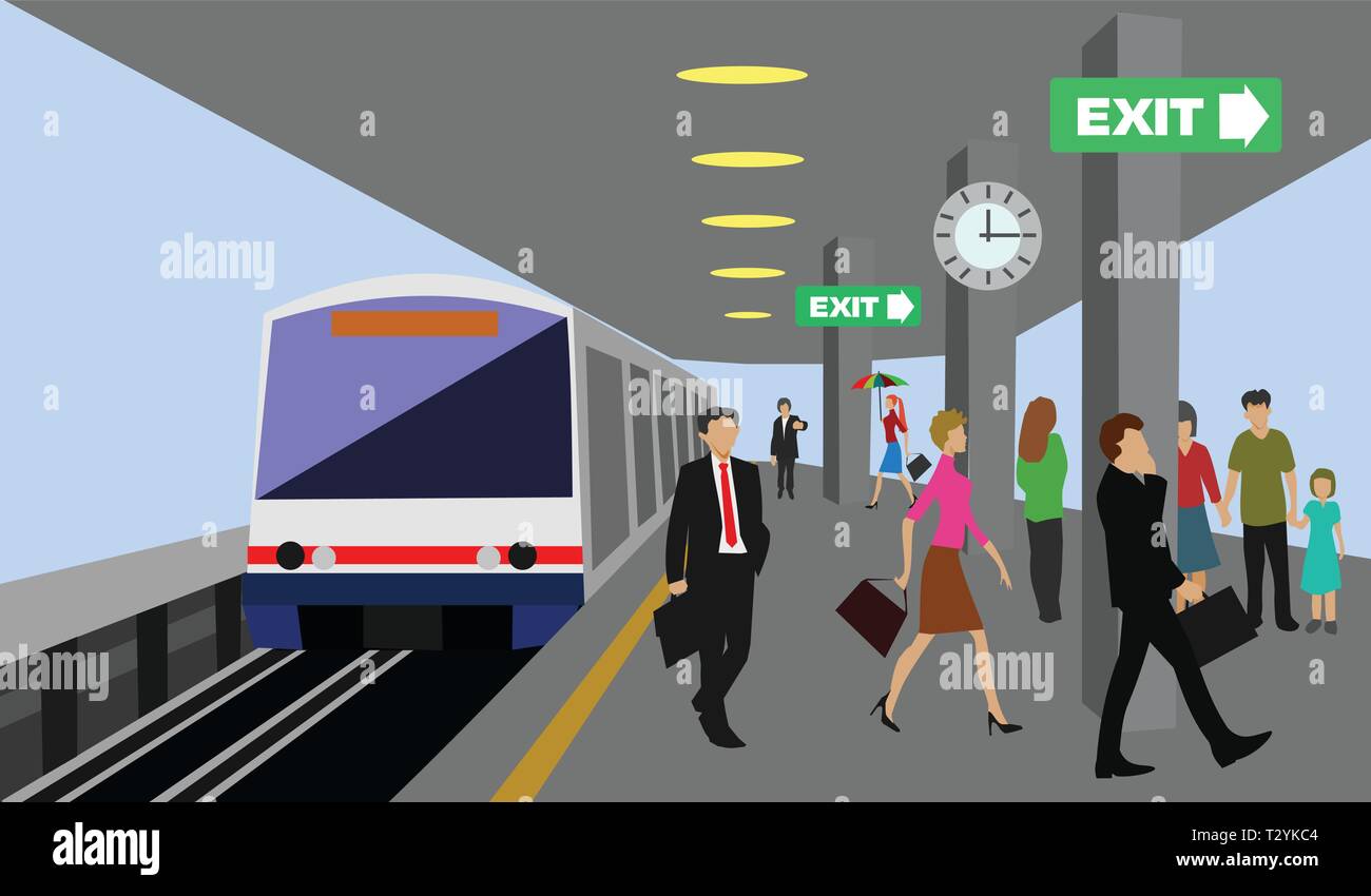 People underground station Stock Vector Images - Alamy