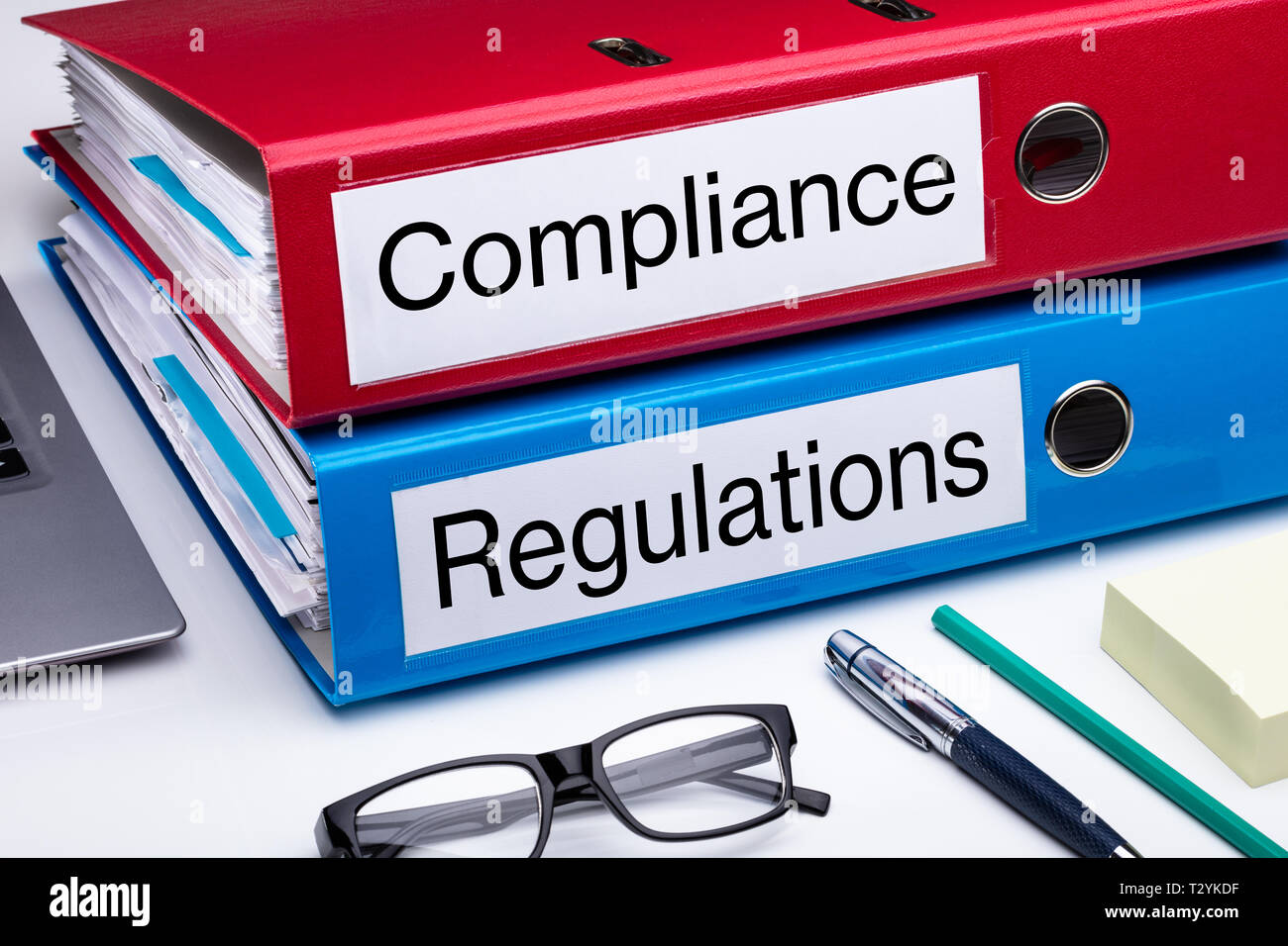 Compliance And Regulation With Office Supplies Over Business Desk Stock ...