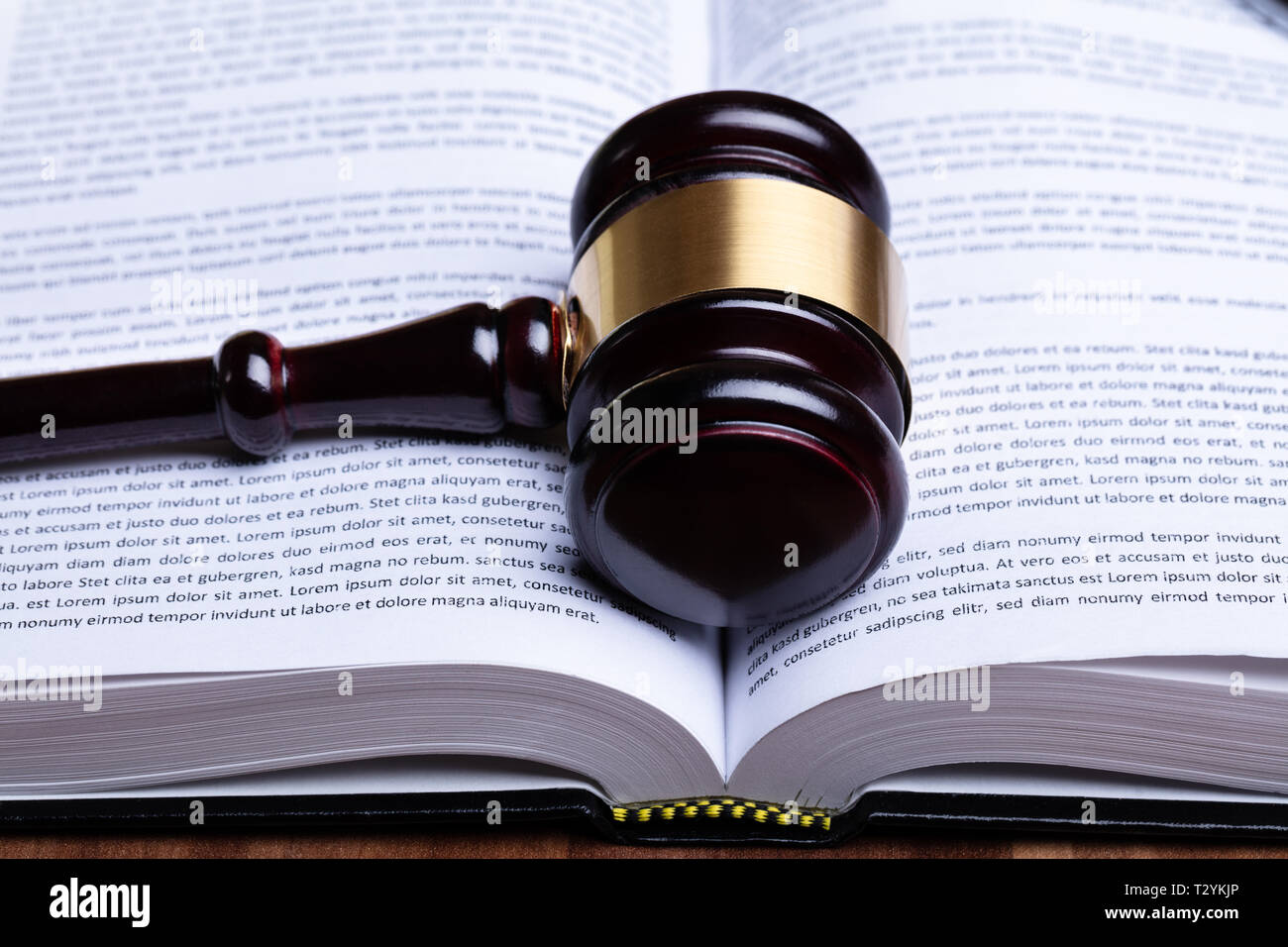 Close-up Of Wooden Gavel And Open Law Book Stock Photo - Alamy