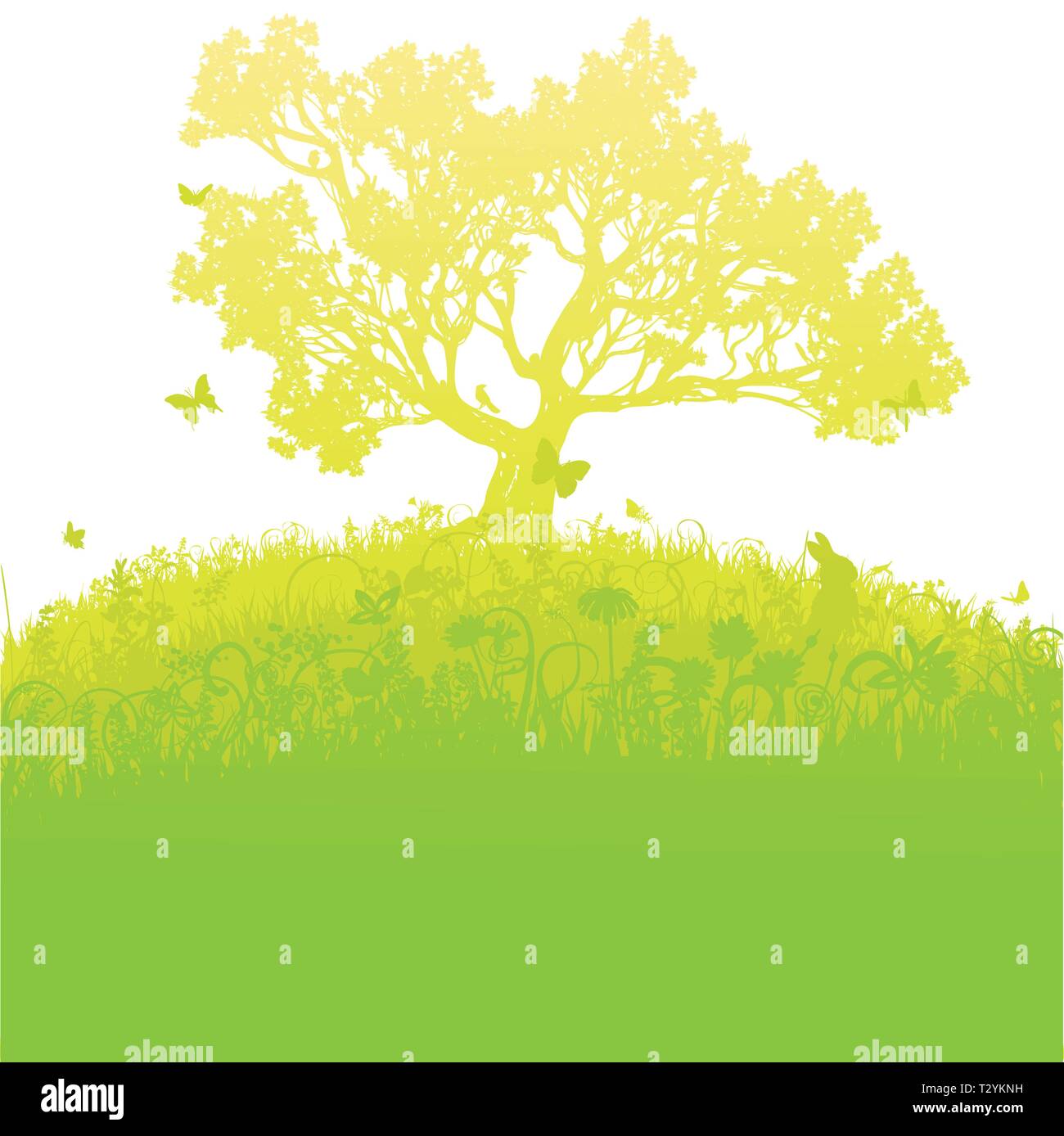 Windy trees forest Stock Vector Images - Alamy
