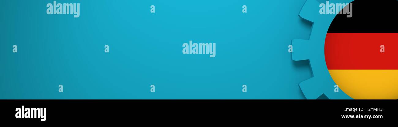 Web Banner, Header Layout Template. Gear and Germany flag within. 3D ...