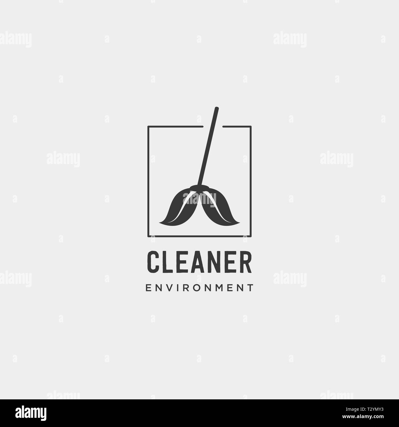 cleaner green environment simple logo template vector illustration ...