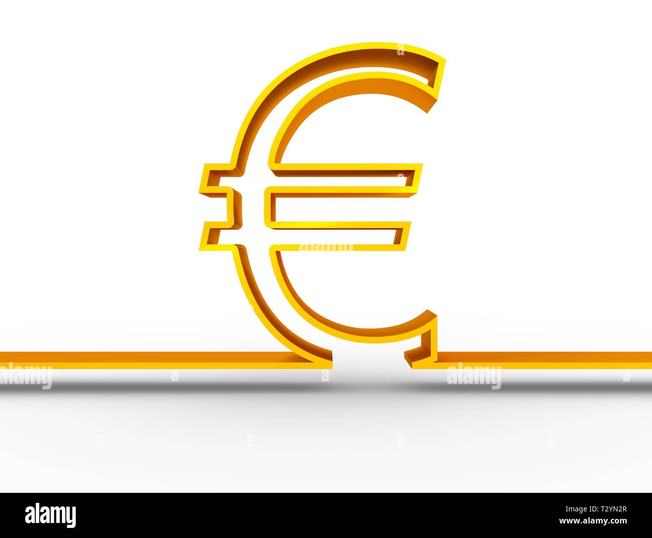 Euro outline symbol on white backdrop. 3D rendering Stock Photo - Alamy