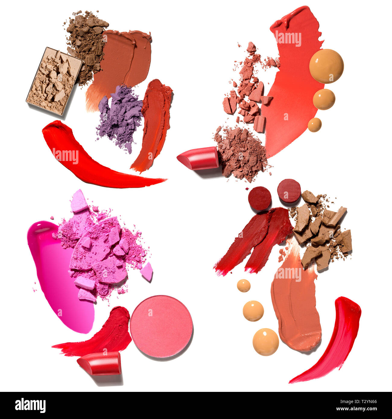 Creative concept photo of cosmetics swatches beauty products mix ...