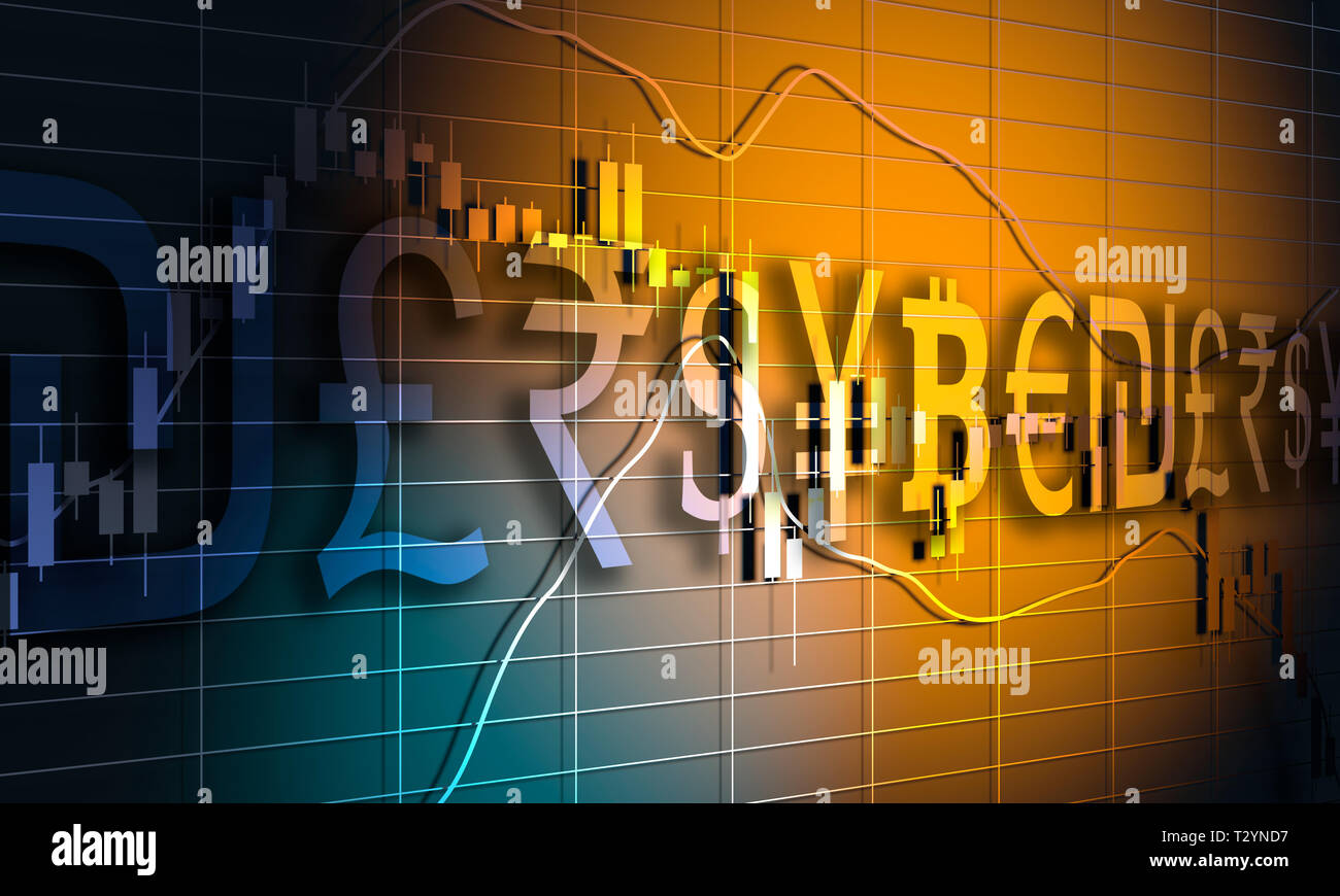 Forex candlestick backdrop. Financial market chart. Currency symbols ...