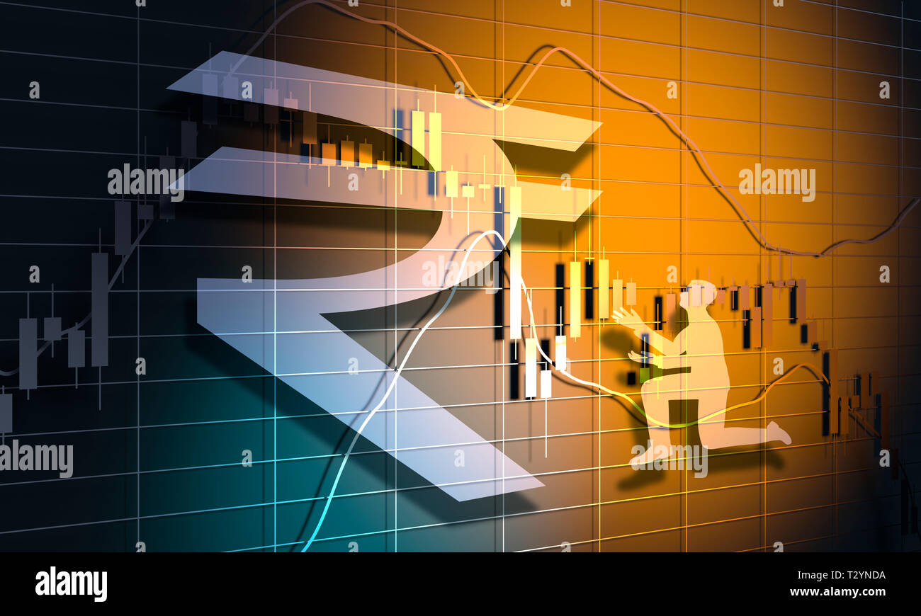 Trading chart concept. Financial market chart. Man in prayer pose and ...