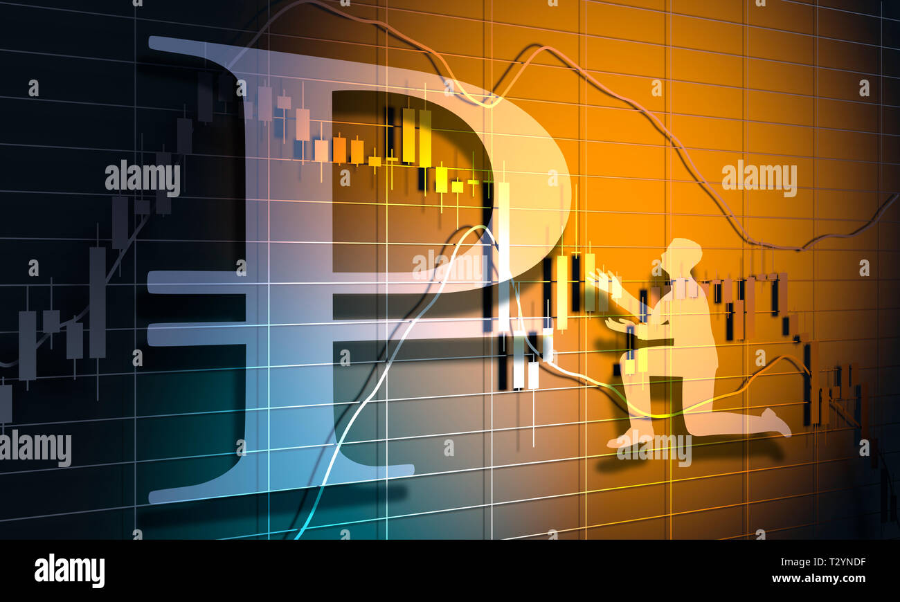 Trading chart concept. Financial market chart. Man in prayer pose and ...