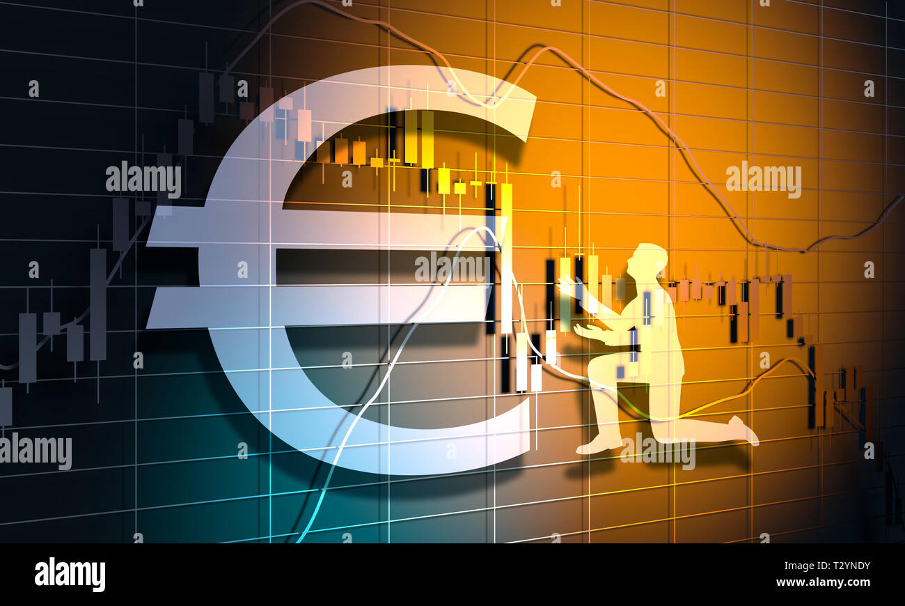 Trading chart concept. Financial market chart. Man in prayer pose and ...
