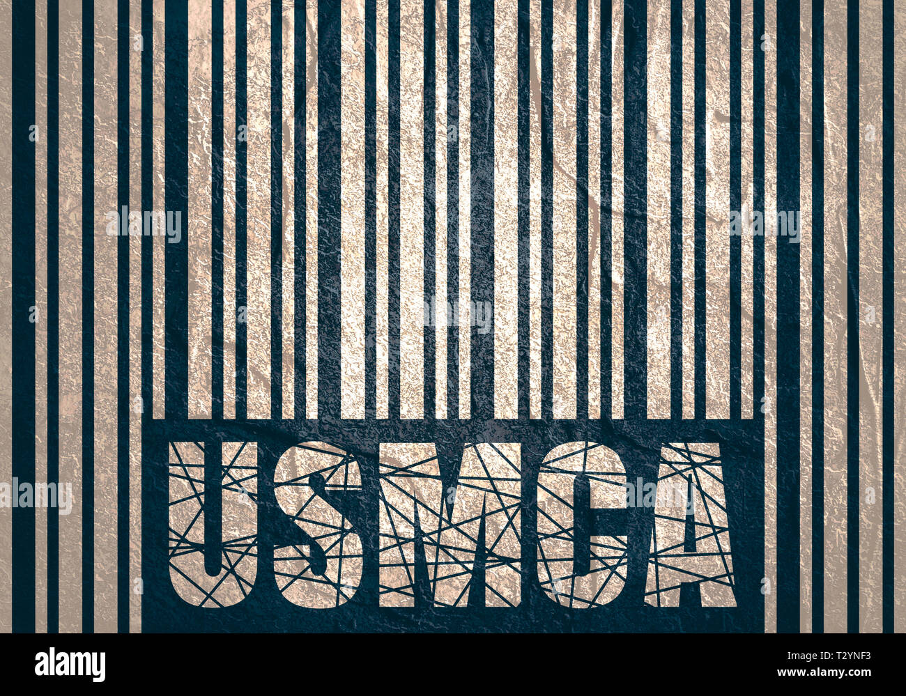 USMCA - United States Mexico Canada Agreement. Decorated USMCA letters ...