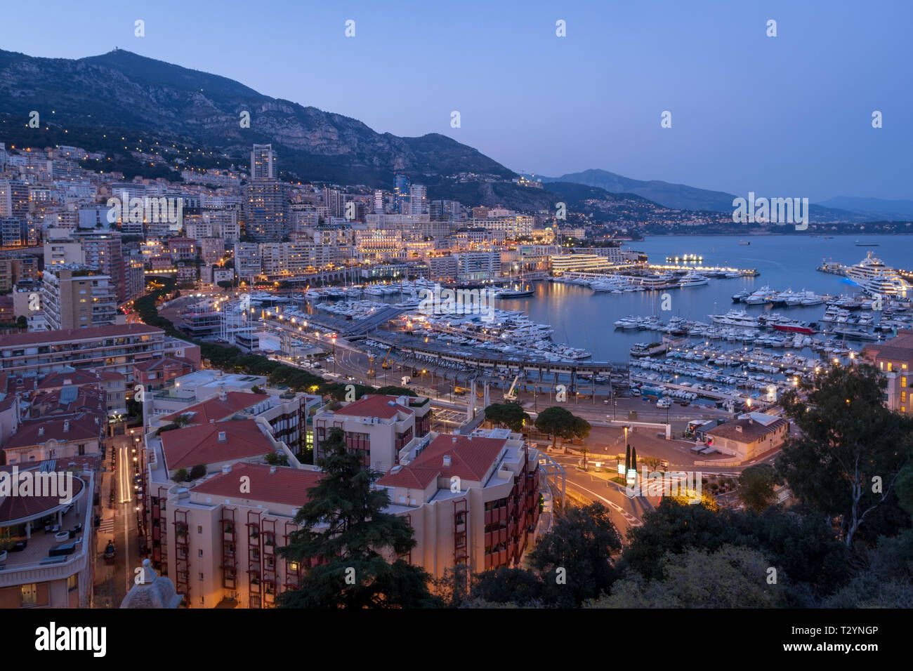 Cityscape of Monaco in evening light Stock Photo - Alamy
