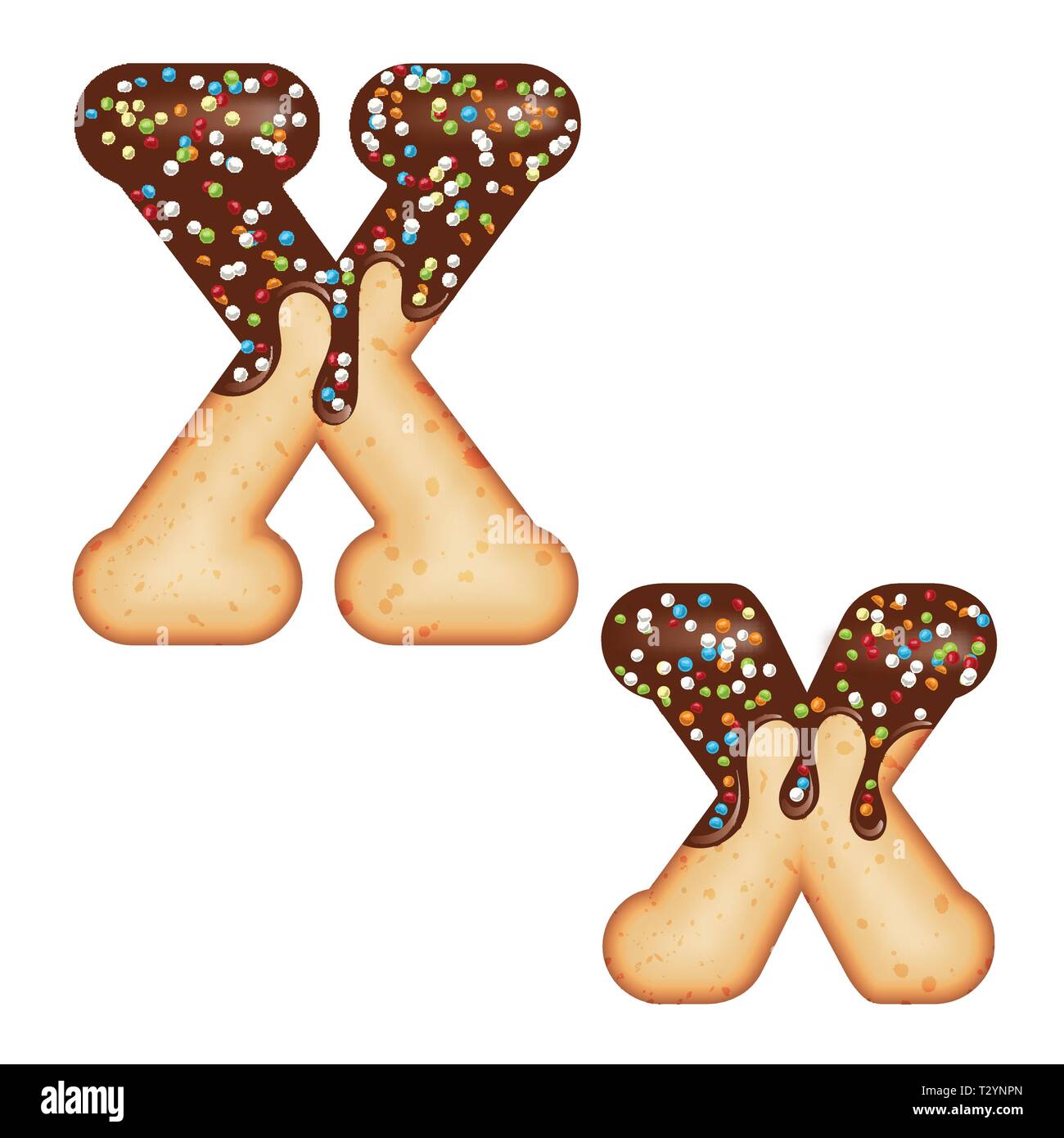 Tempting typography. Font design. Icing letter. Sweet 3D donut letter X ...