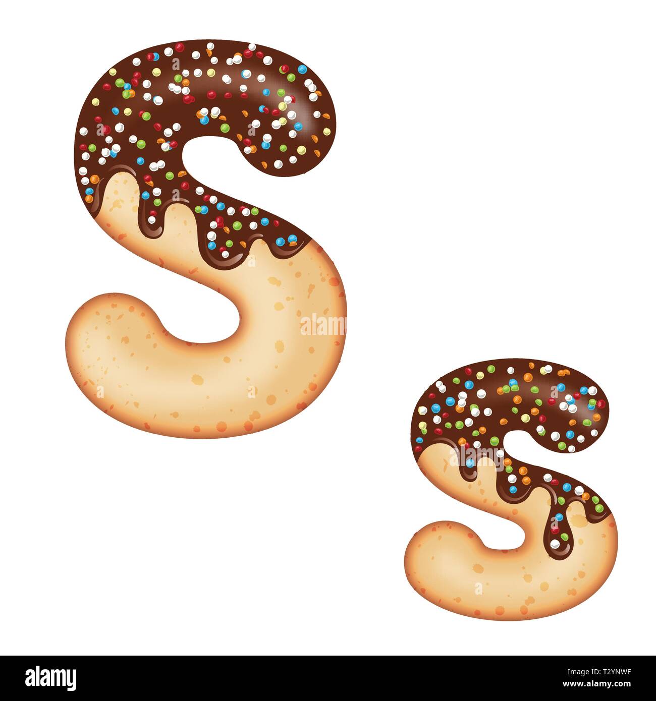 Tempting typography. Font design. Icing letter. Sweet 3D donut letter S ...