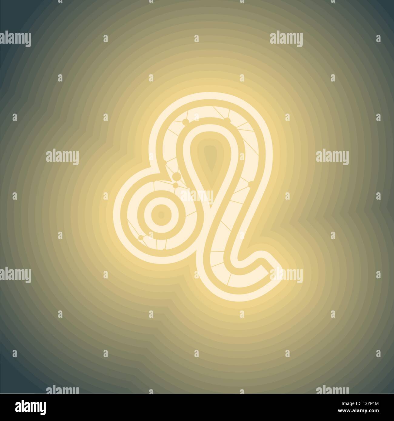 Zodiac symbol textured by connected lines with dots pattern. Sign of ...