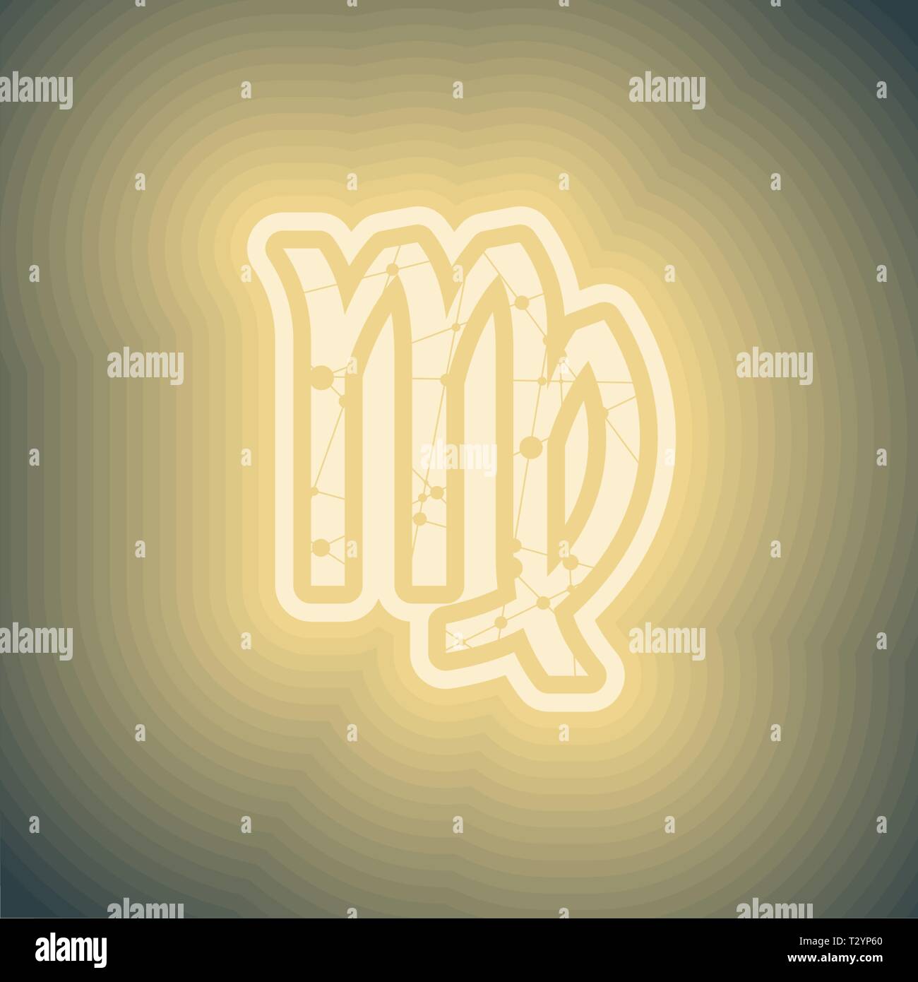 Zodiac symbol textured by connected lines with dots pattern. Sign of ...