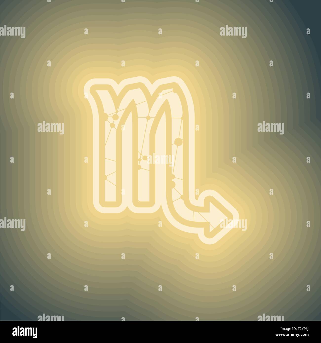 Zodiac symbol textured by connected lines with dots pattern. Sign of ...