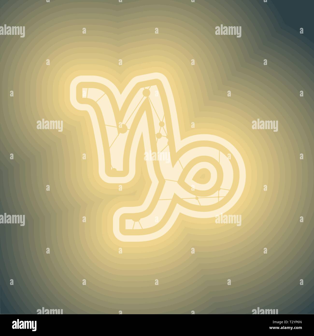 Zodiac symbol textured by connected lines with dots pattern. Sign of ...