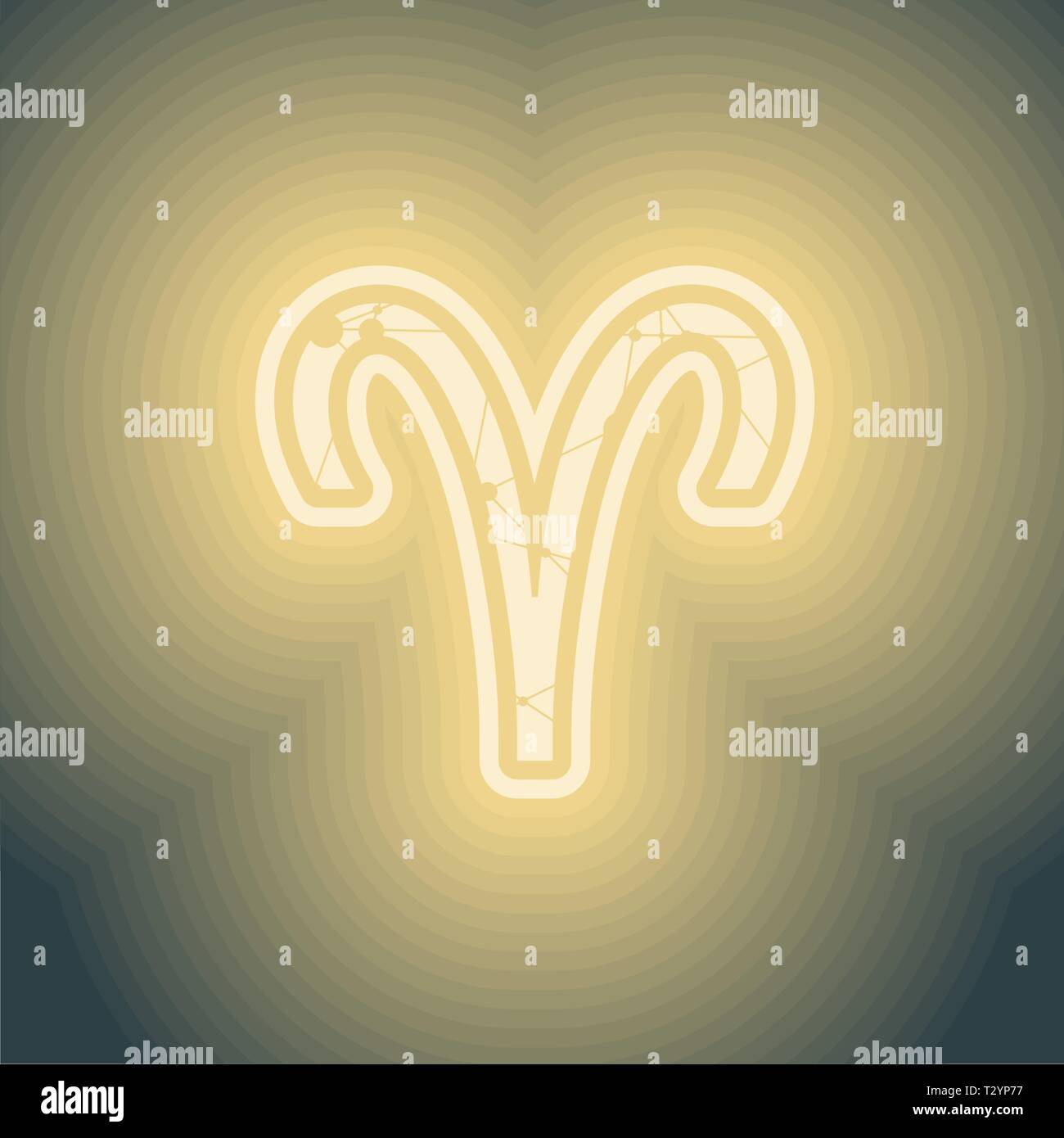 Zodiac symbol textured by connected lines with dots pattern. Sign of ...
