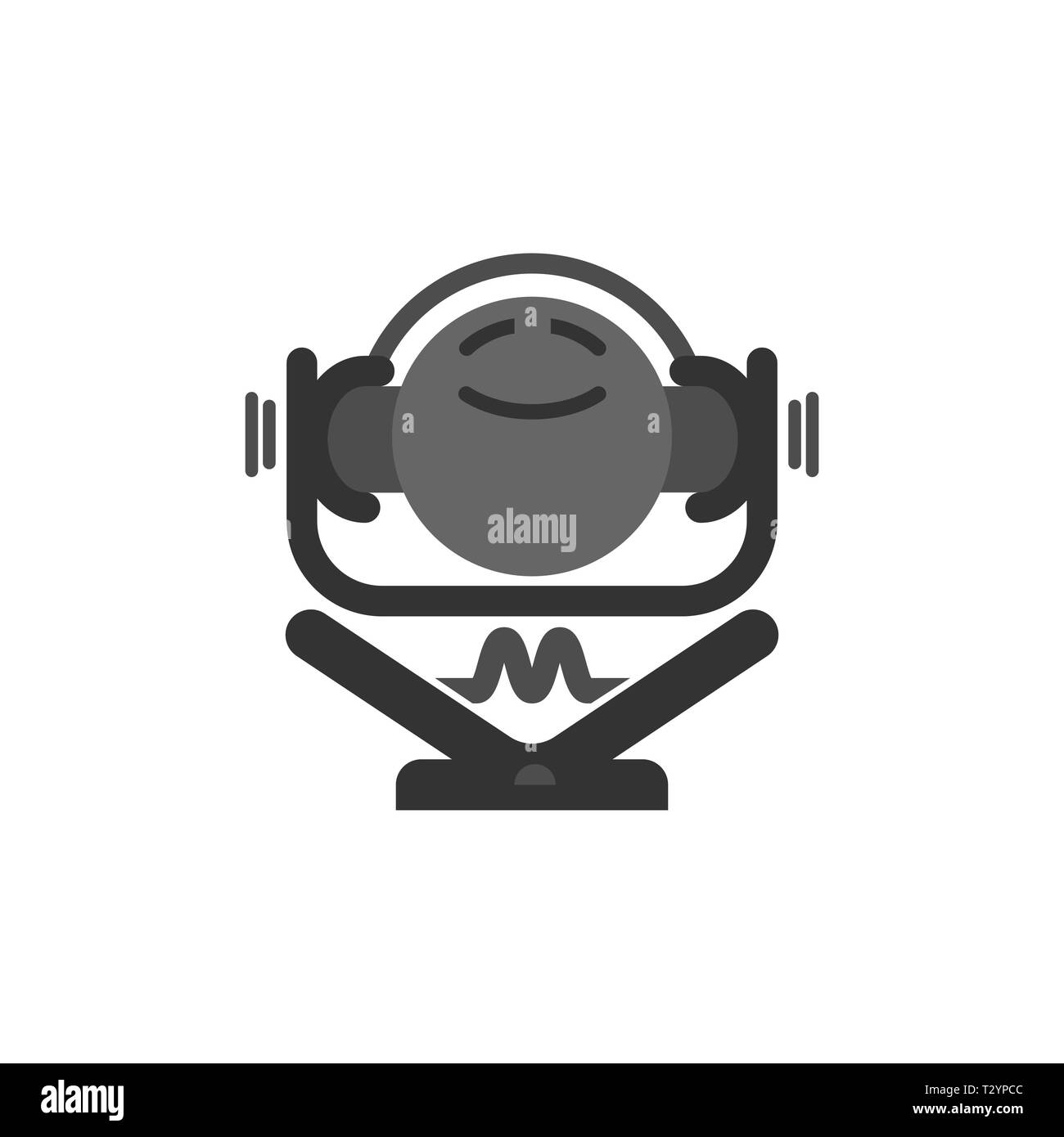 The logo shows a stylised music-lover that is sitting with crossed legs ...