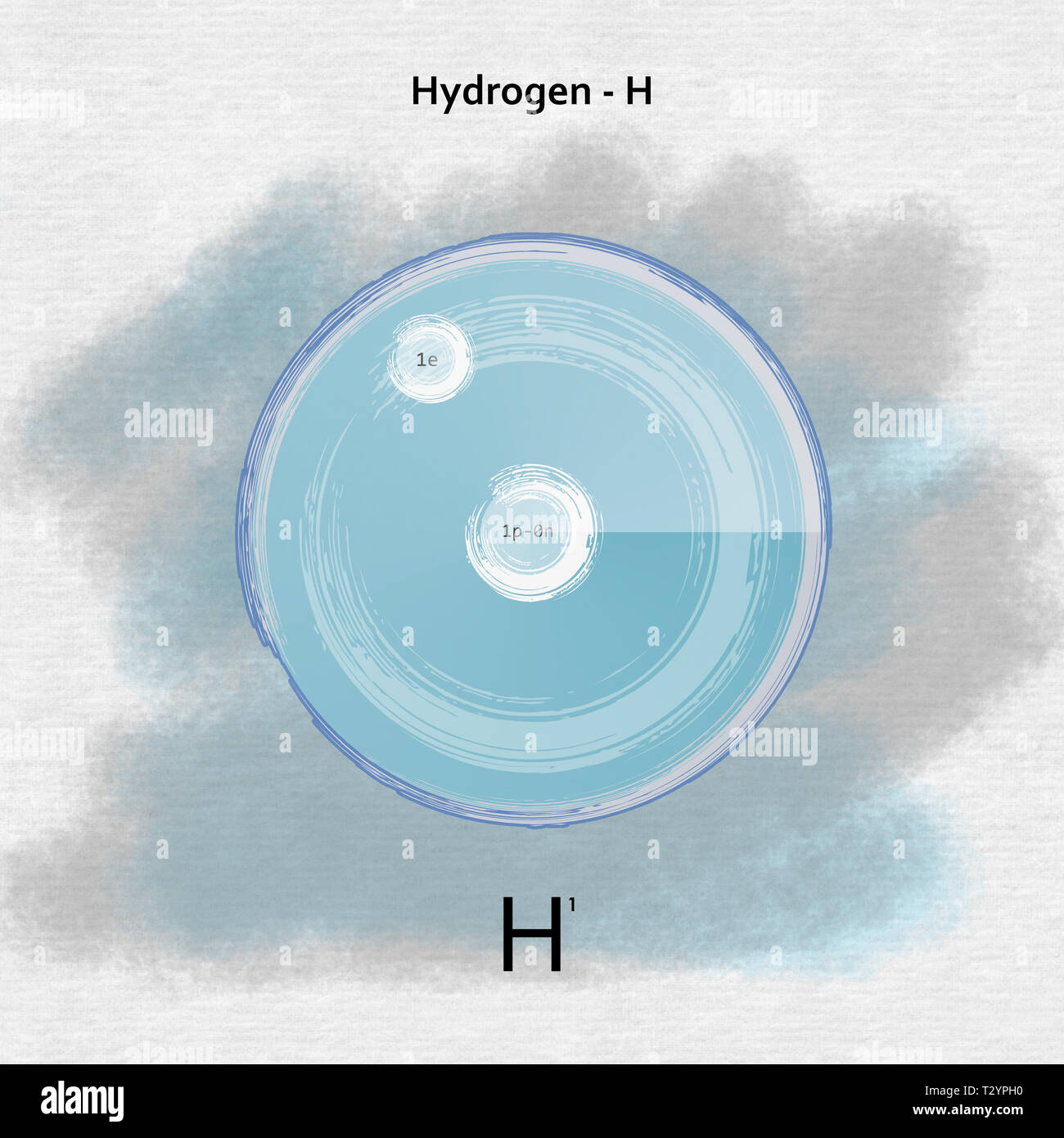 Hydrogen chemical element atomic structure illustration backdrop Stock ...