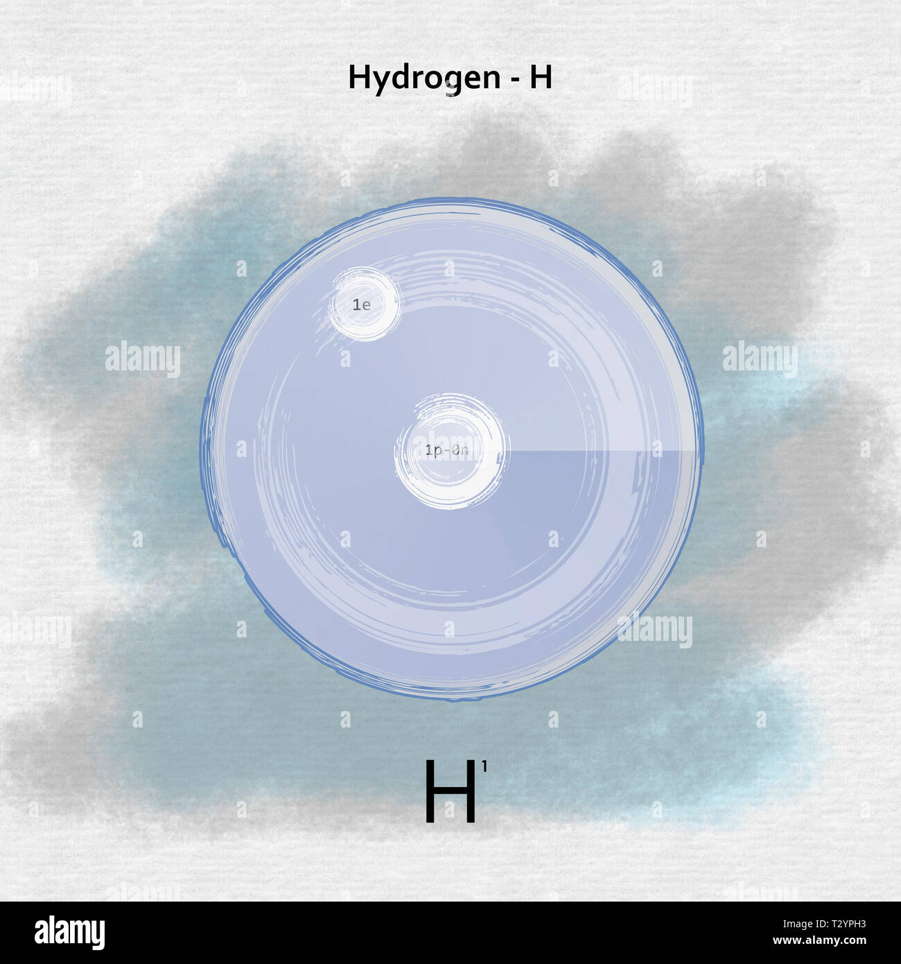 Hydrogen chemical element atomic structure illustration backdrop Stock ...