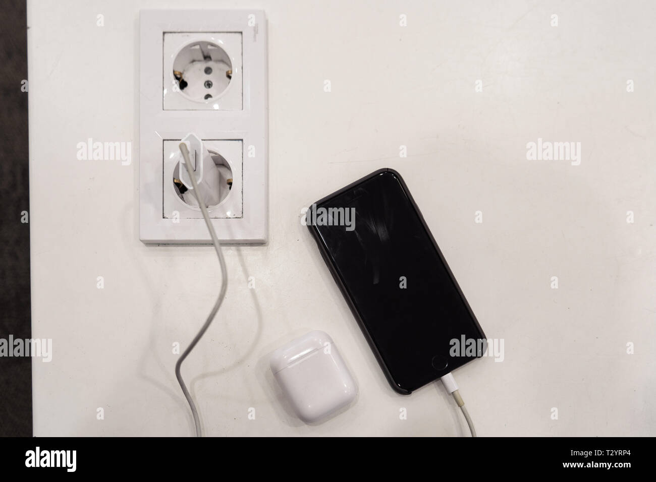 Real life use of phone with free copy space for your ad and text - Mock ...