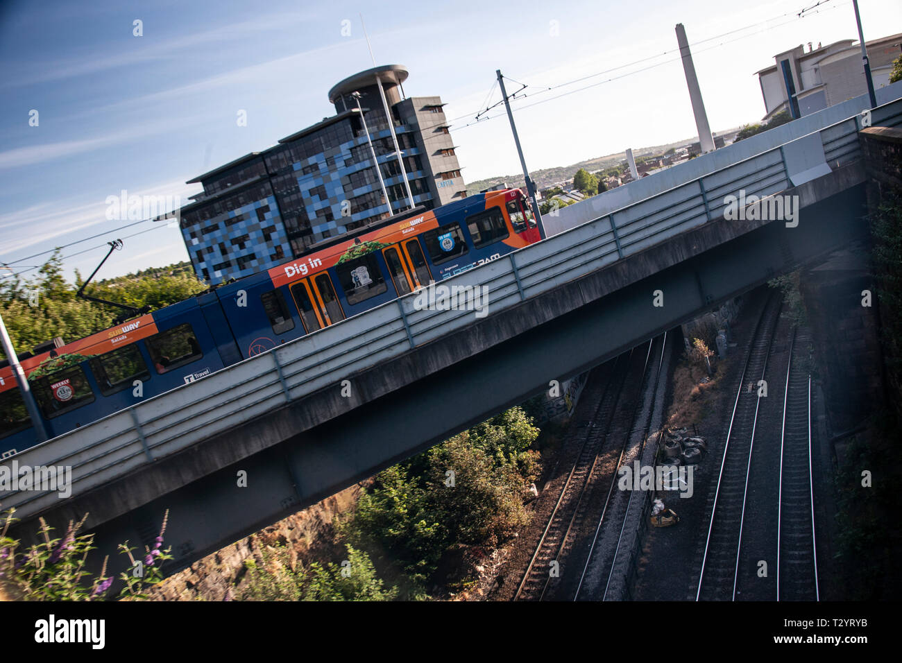 Tram crosses bridge hi-res stock photography and images - Alamy