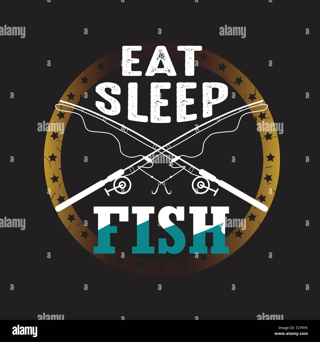 Fishing Quote and saying. Eat sleep fish Stock Vector Image & Art - Alamy