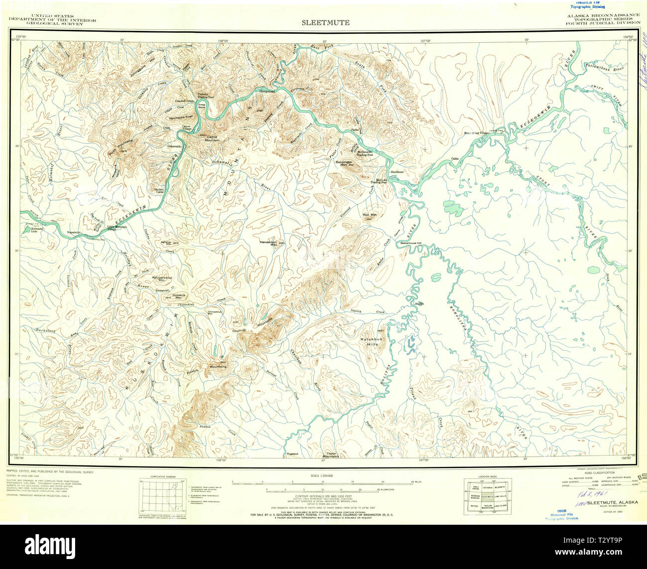 Alaska topographical map hi-res stock photography and images - Alamy