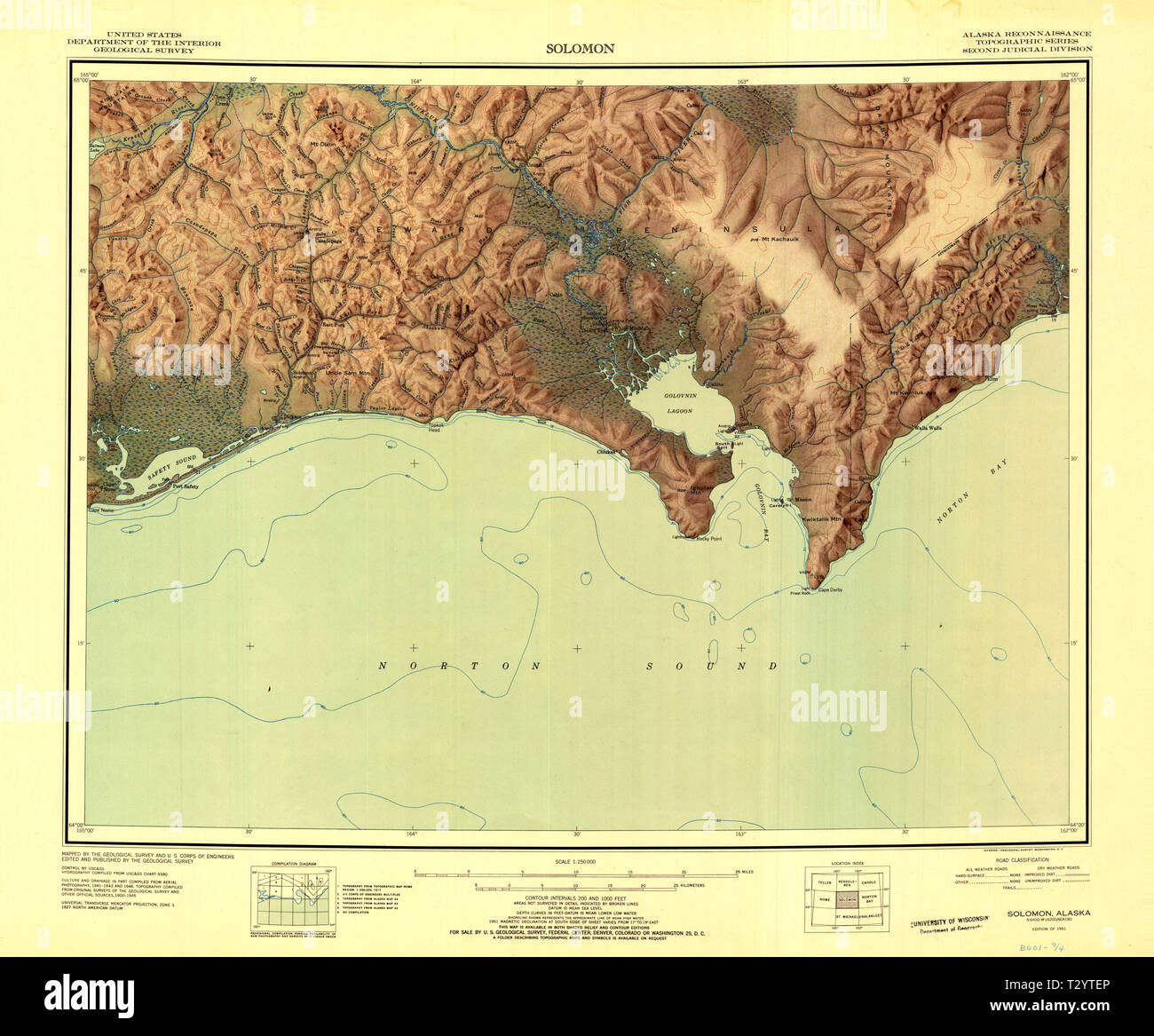 Alaska topographical map hi-res stock photography and images - Alamy