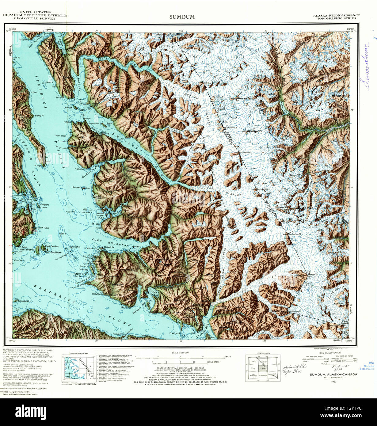 Alaska topographical map hi-res stock photography and images - Alamy