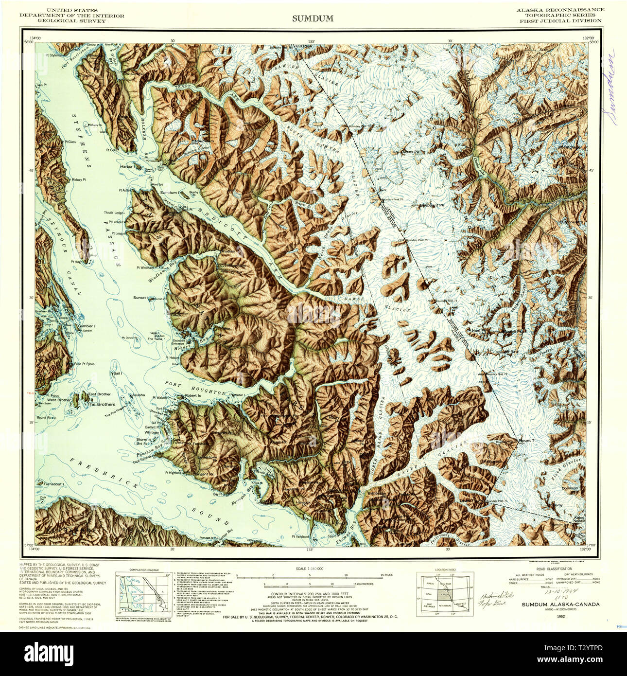 Alaska topographical map hi-res stock photography and images - Alamy
