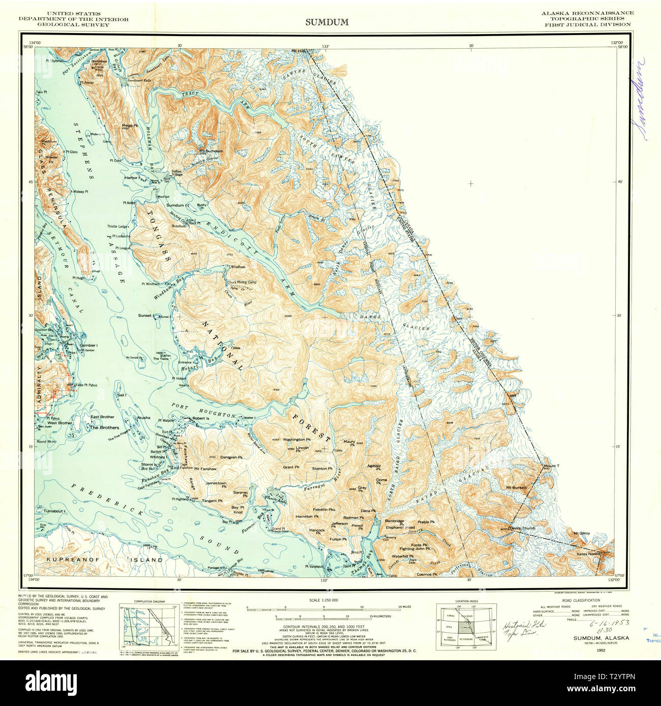Alaska topographical map hi-res stock photography and images - Alamy