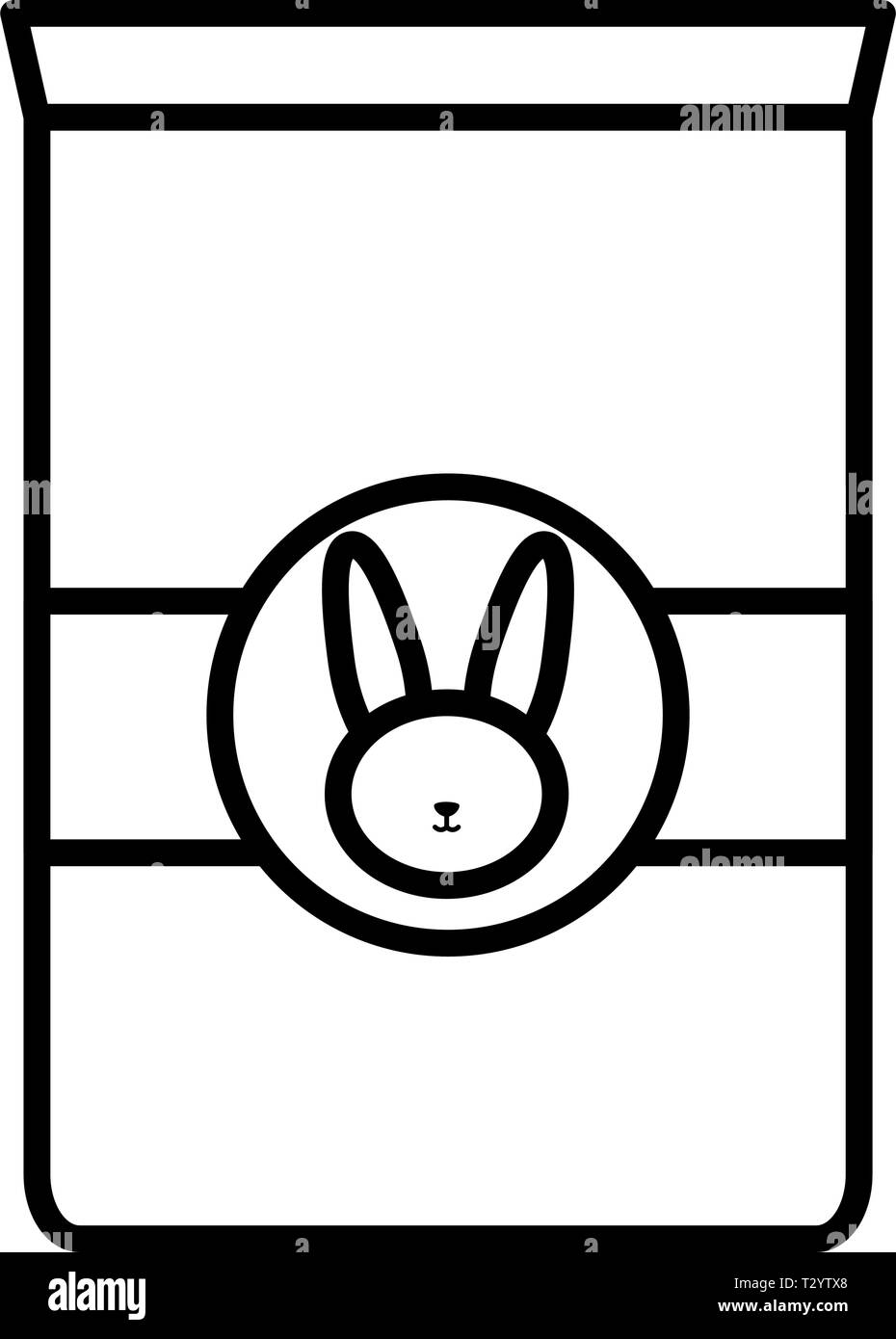 rabbit pet food bag icon vector illustration design Stock Vector Image ...