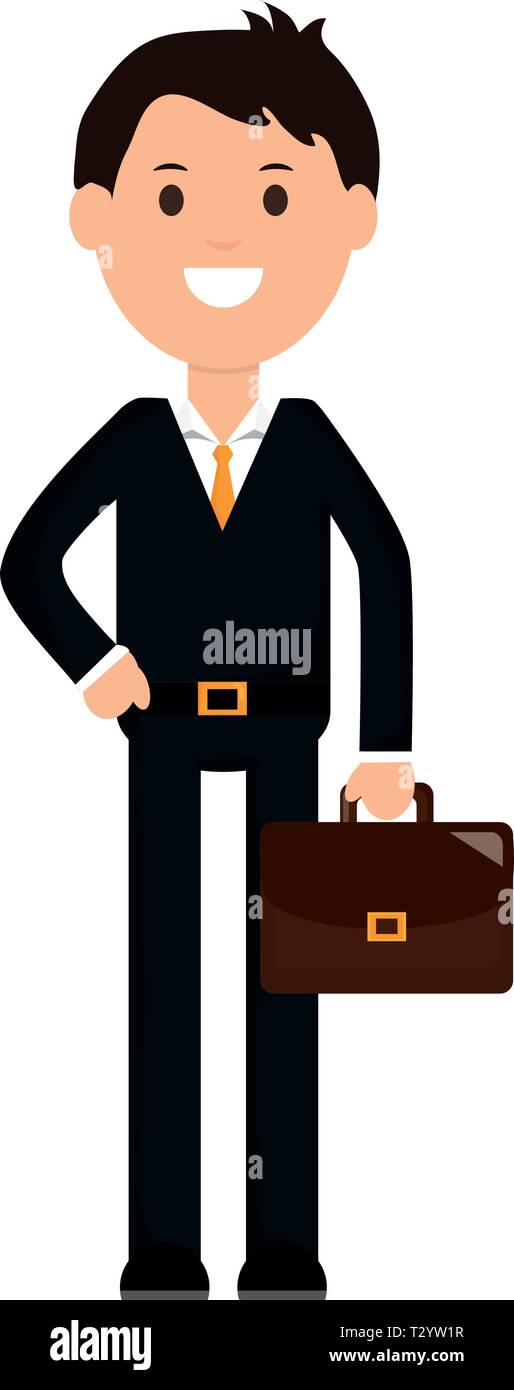 young businessman with portfolio vector illustration design Stock ...