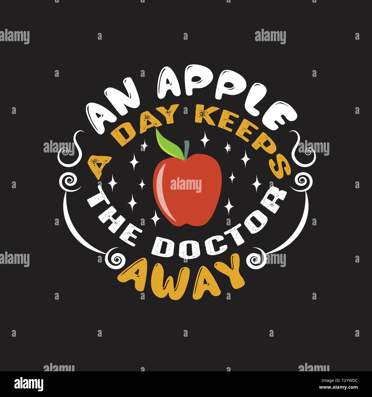An apple a day keeps the doctor away concept Stock Vector Images - Alamy