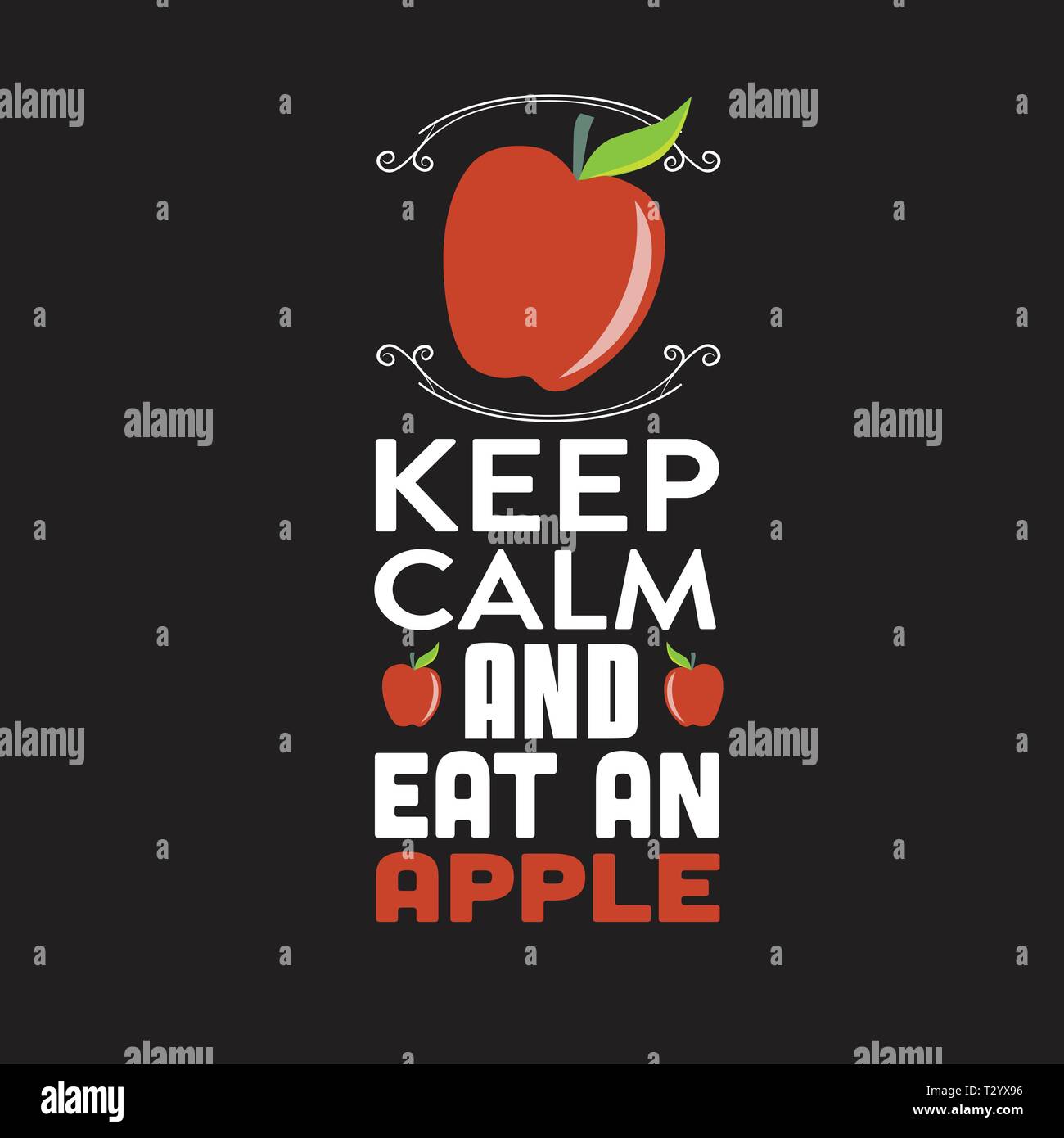 Apple Quote and saying. Keep calm and eat an apple Stock Vector Image ...
