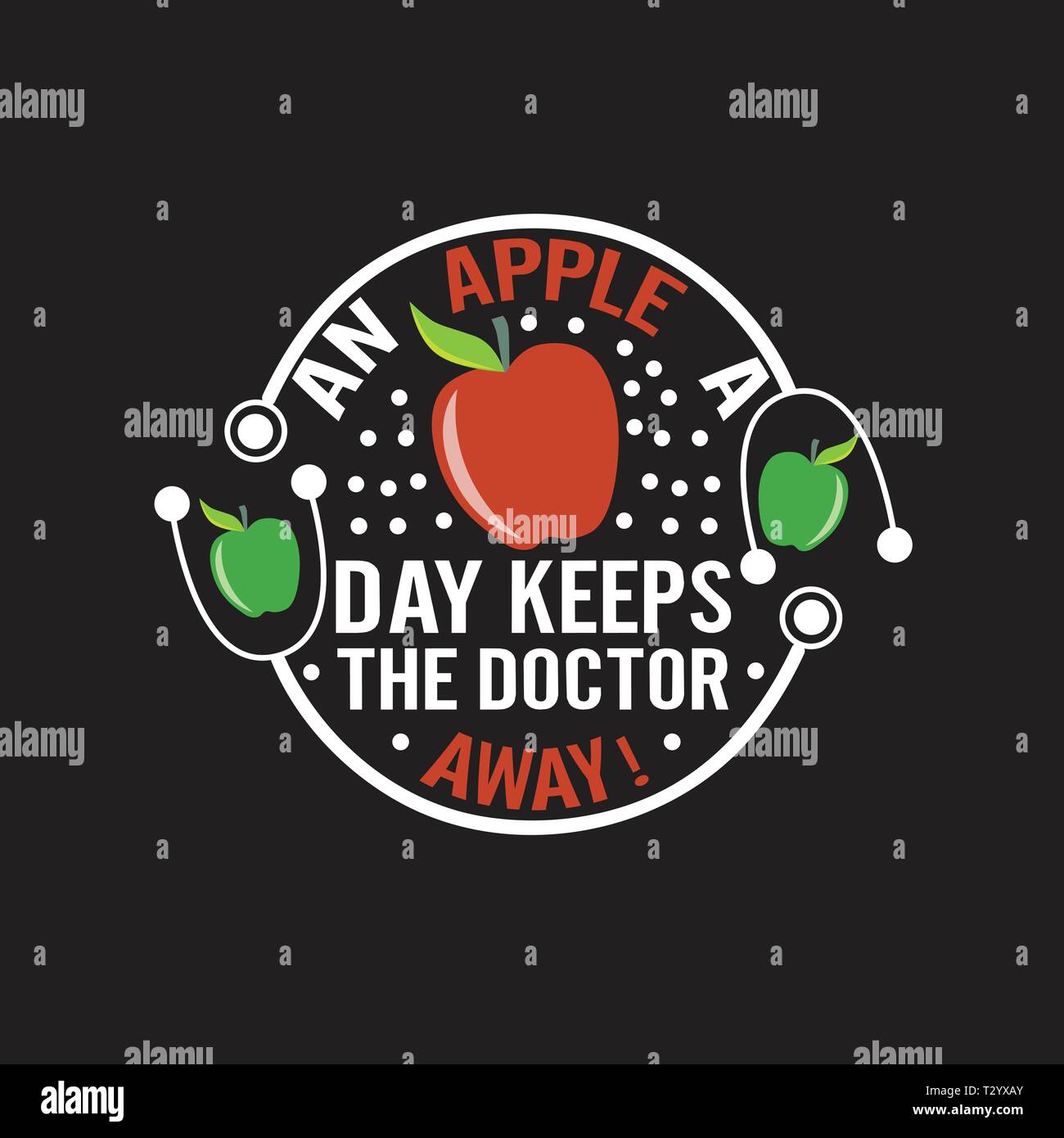 Apple Quote and saying. A apple day keeps the doctor away Stock Vector Image & Art - Alamy
