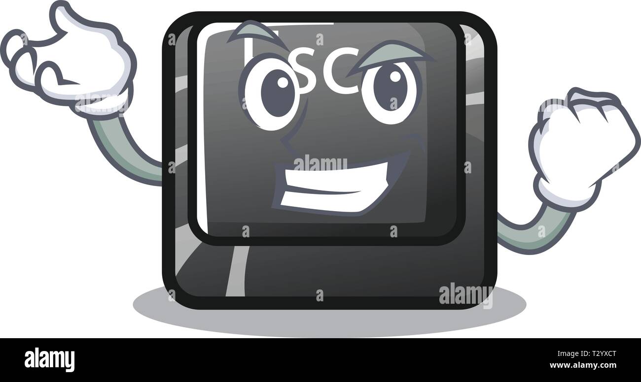 Successful button esc in the shape mascot vector, illustration Stock ...
