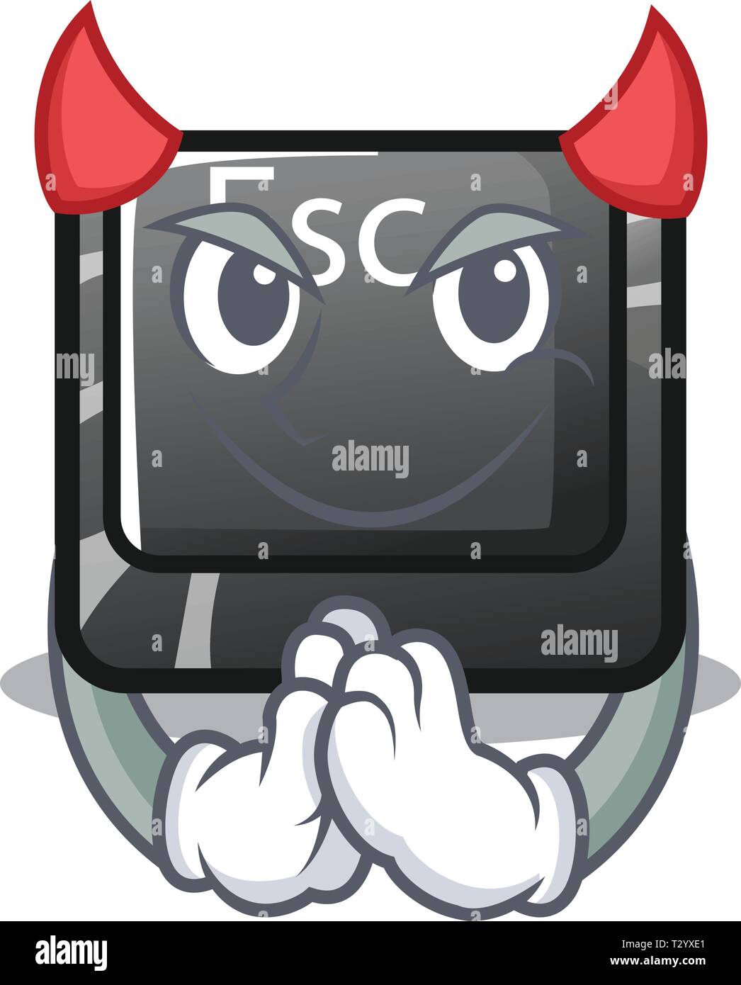 Devil esc button attached to cartoon keyboard vector illustration Stock ...