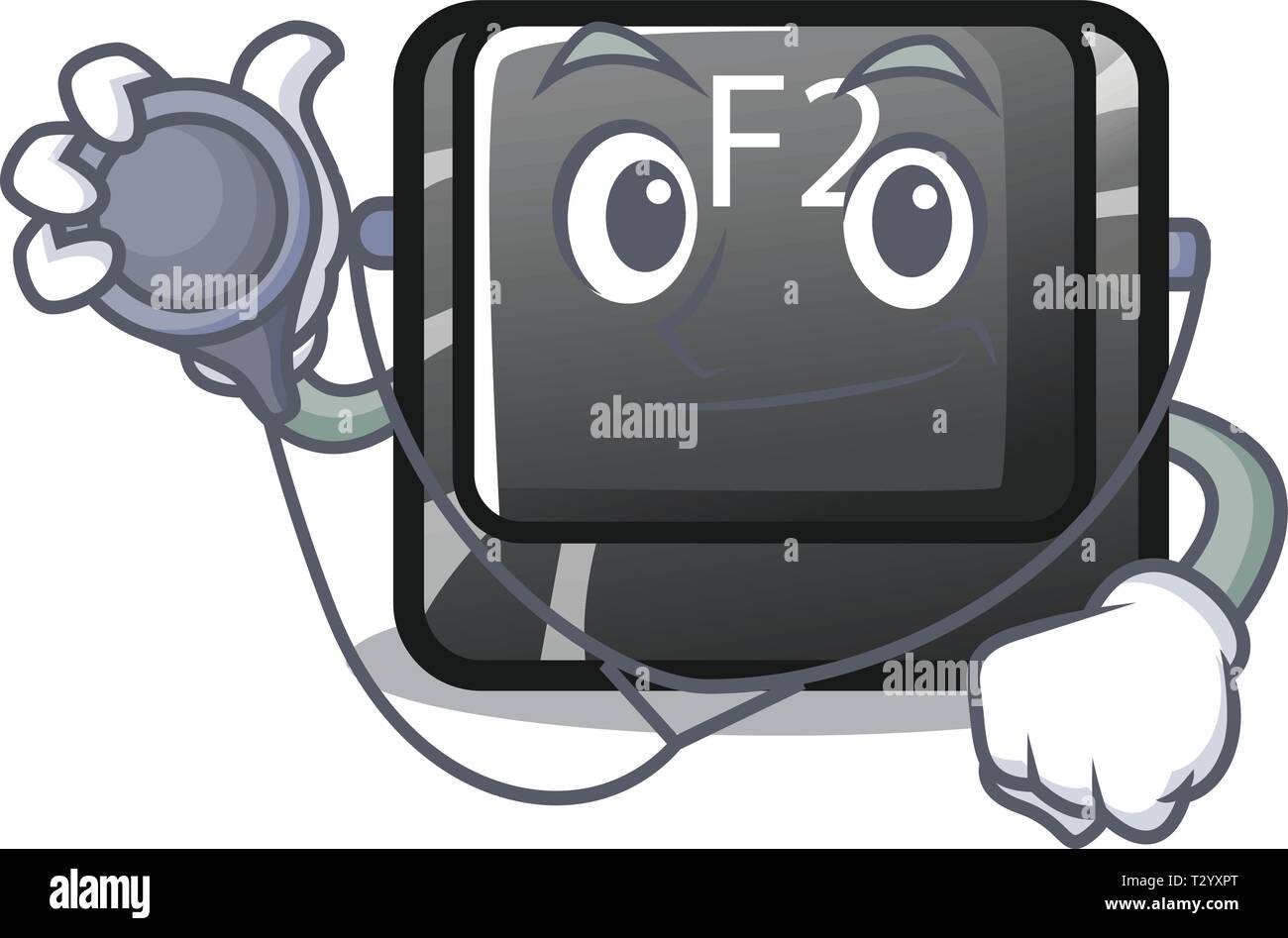 Doctor button f2 in the shape character vector illustration Stock ...
