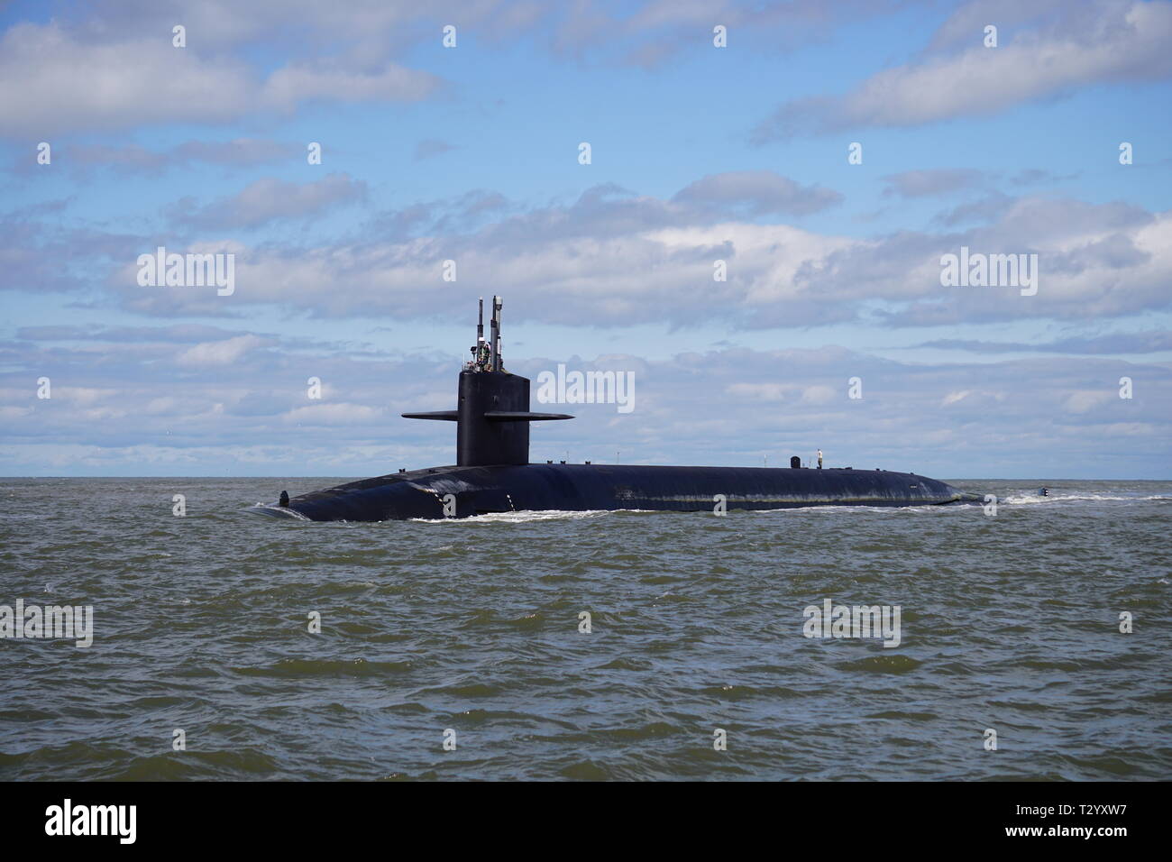 The Ohio-class ballistic-missile submarine USS Alaska (SSBN 732)(Gold ...