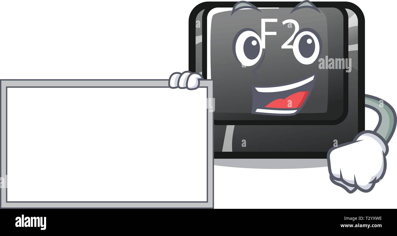 With board button f2 in the shape character vector illustration Stock ...