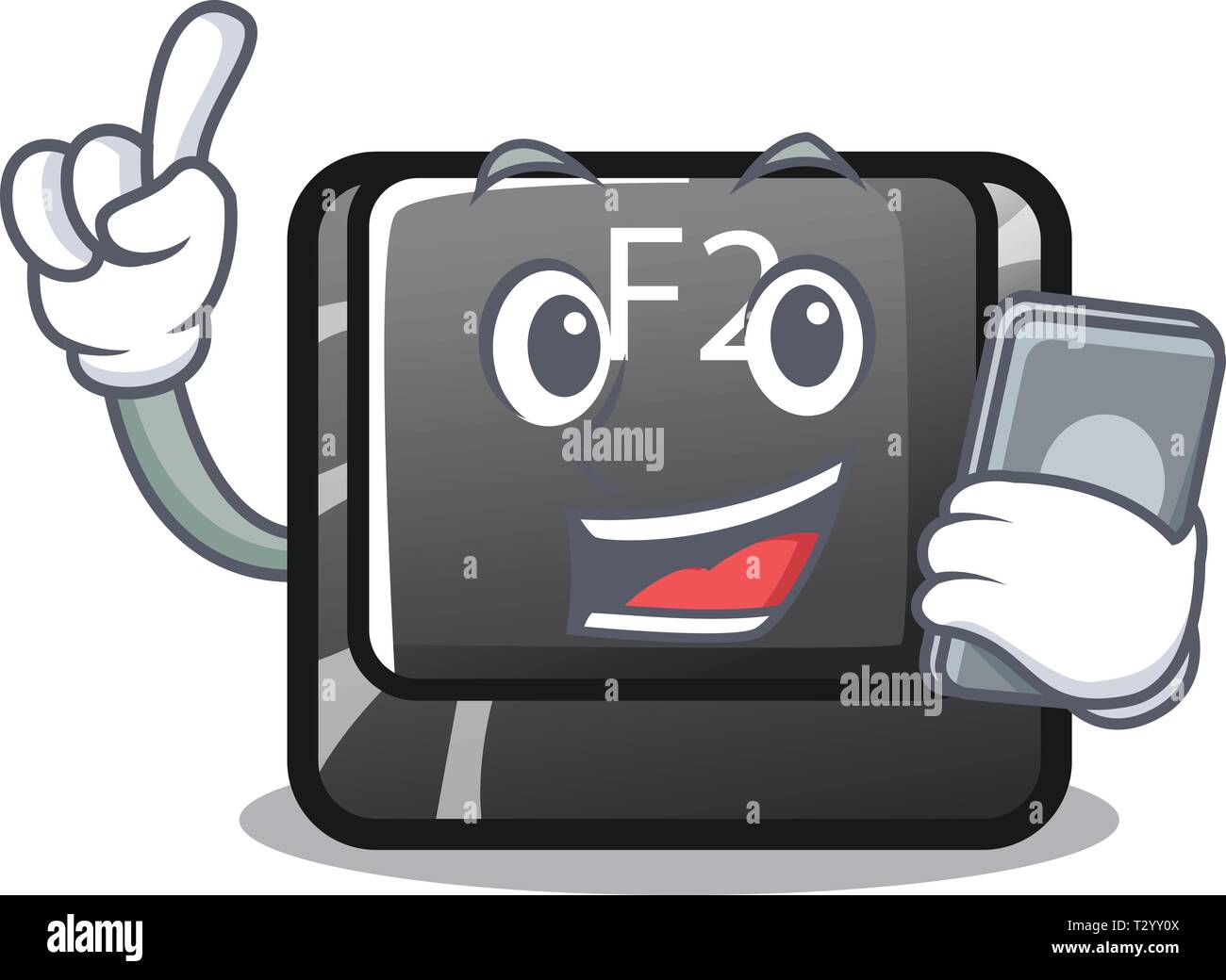 With phone button f2 in the shape character vector illustration Stock ...