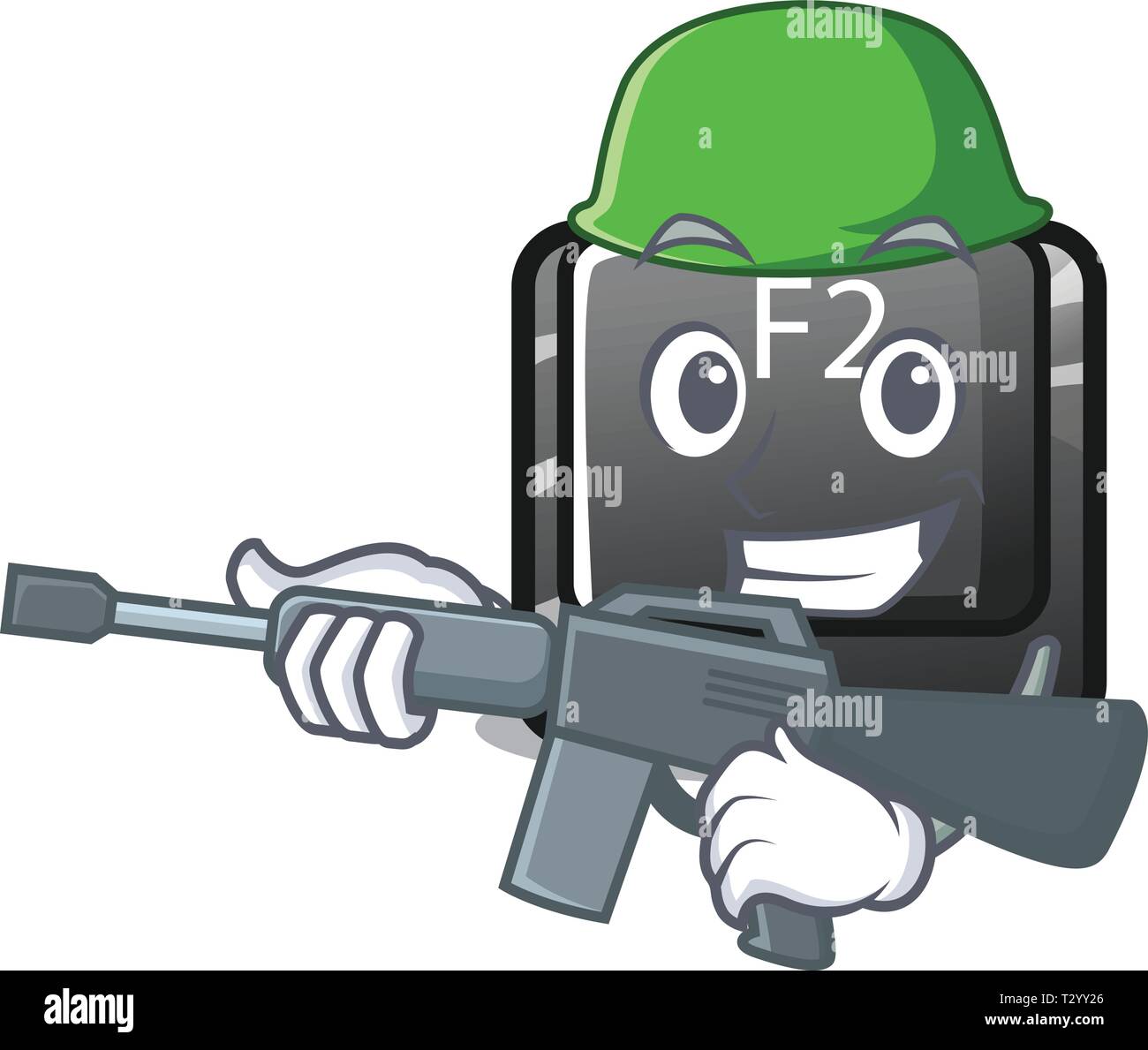 Army button f2 in the shape character vector illustration Stock Vector ...