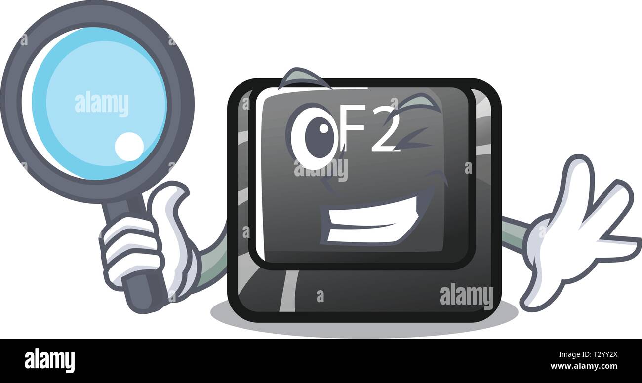 Detective cartoon f2 button on the keyboard vector illustration Stock ...