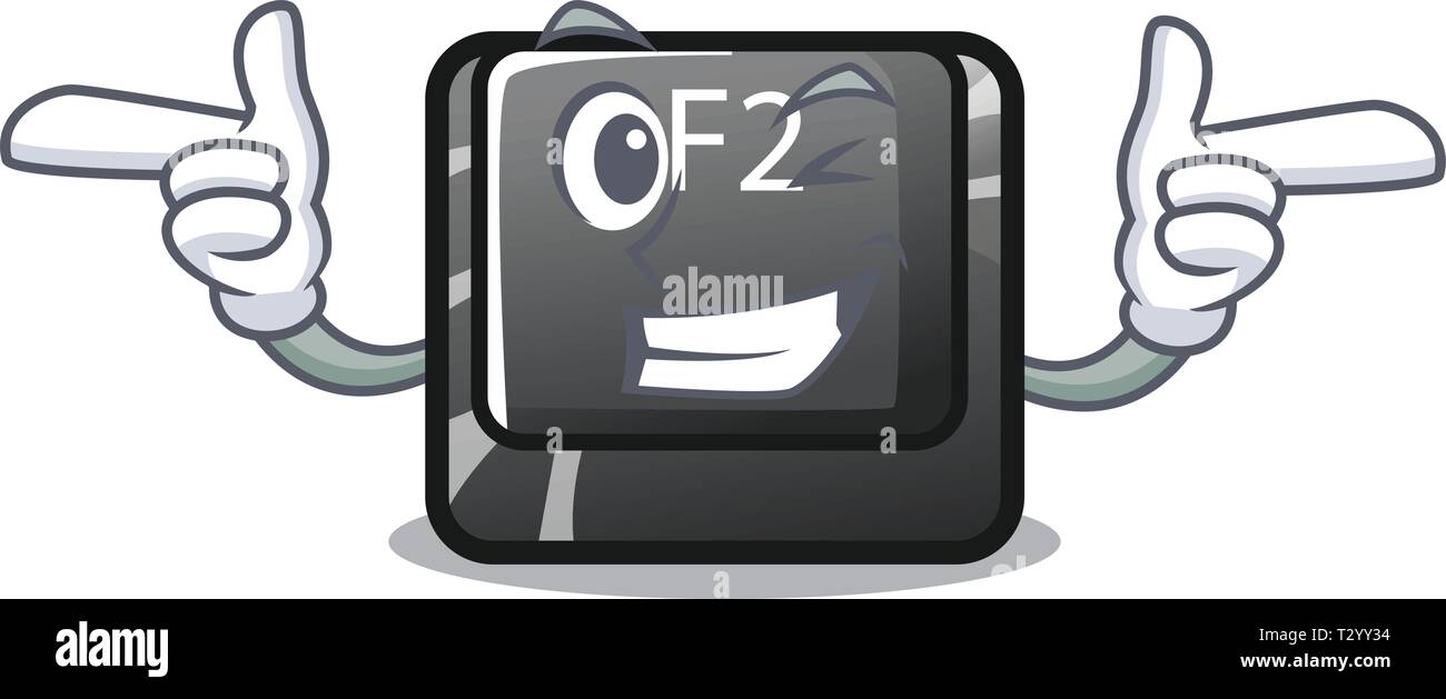Wink cartoon f2 button on the keyboard vector illustration Stock Vector ...