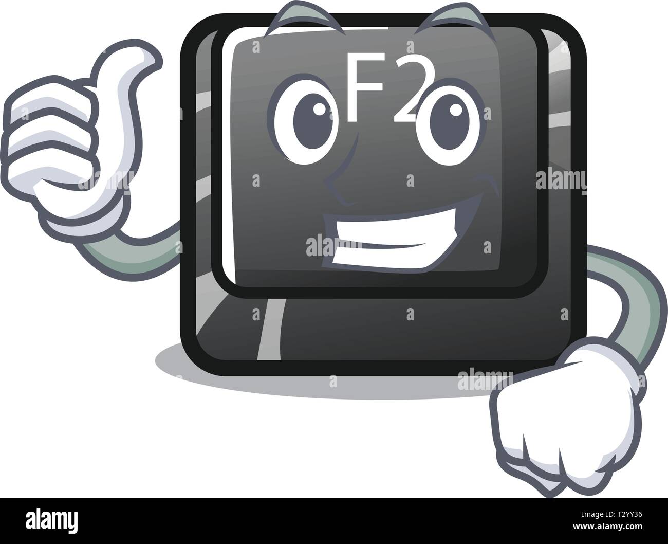 Thumbs up cartoon f2 button on the keyboard vector illustration Stock ...