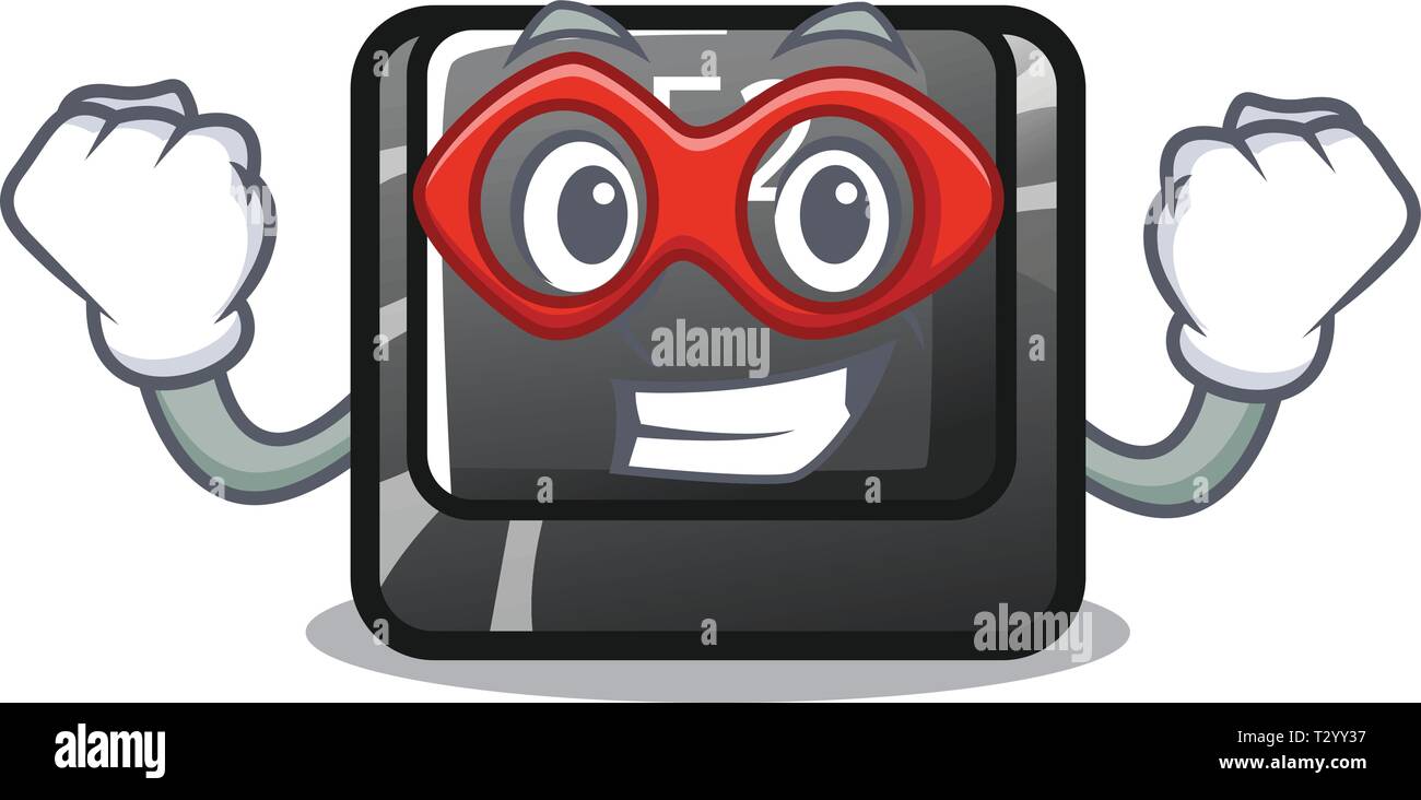 Super hero cartoon f2 button on the keyboard vector illustration Stock ...