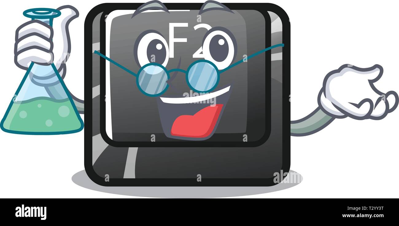 Professor cartoon f2 button on the keyboard vector illustration Stock ...