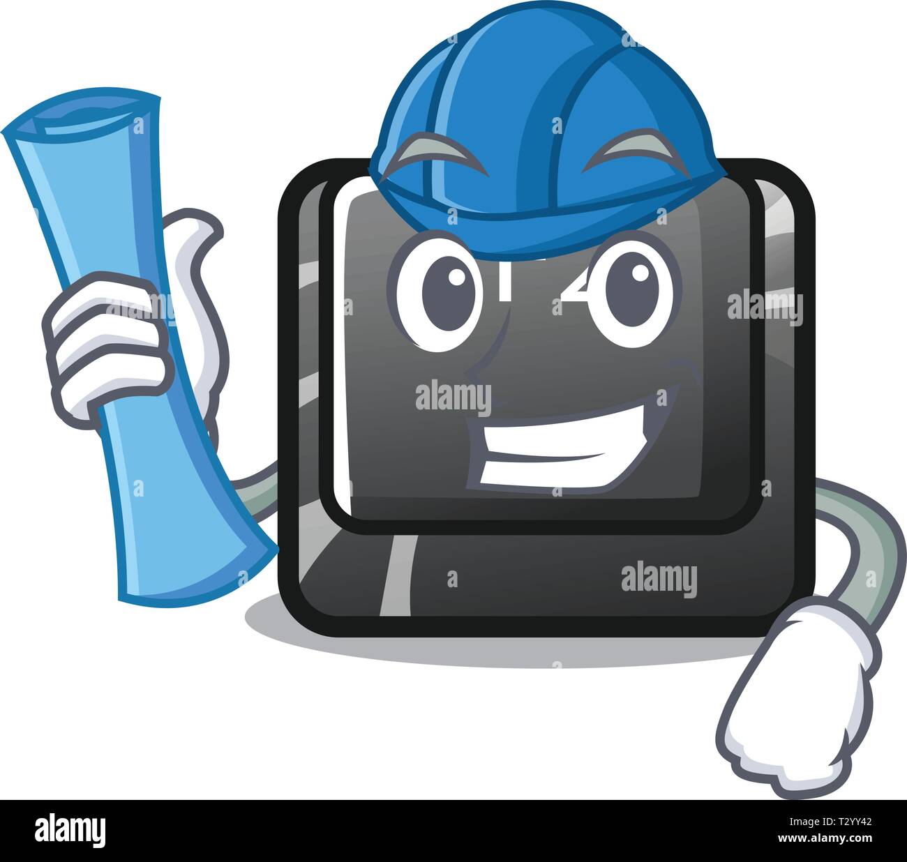 Architect cartoon f2 button on the keyboard vector illustration Stock ...